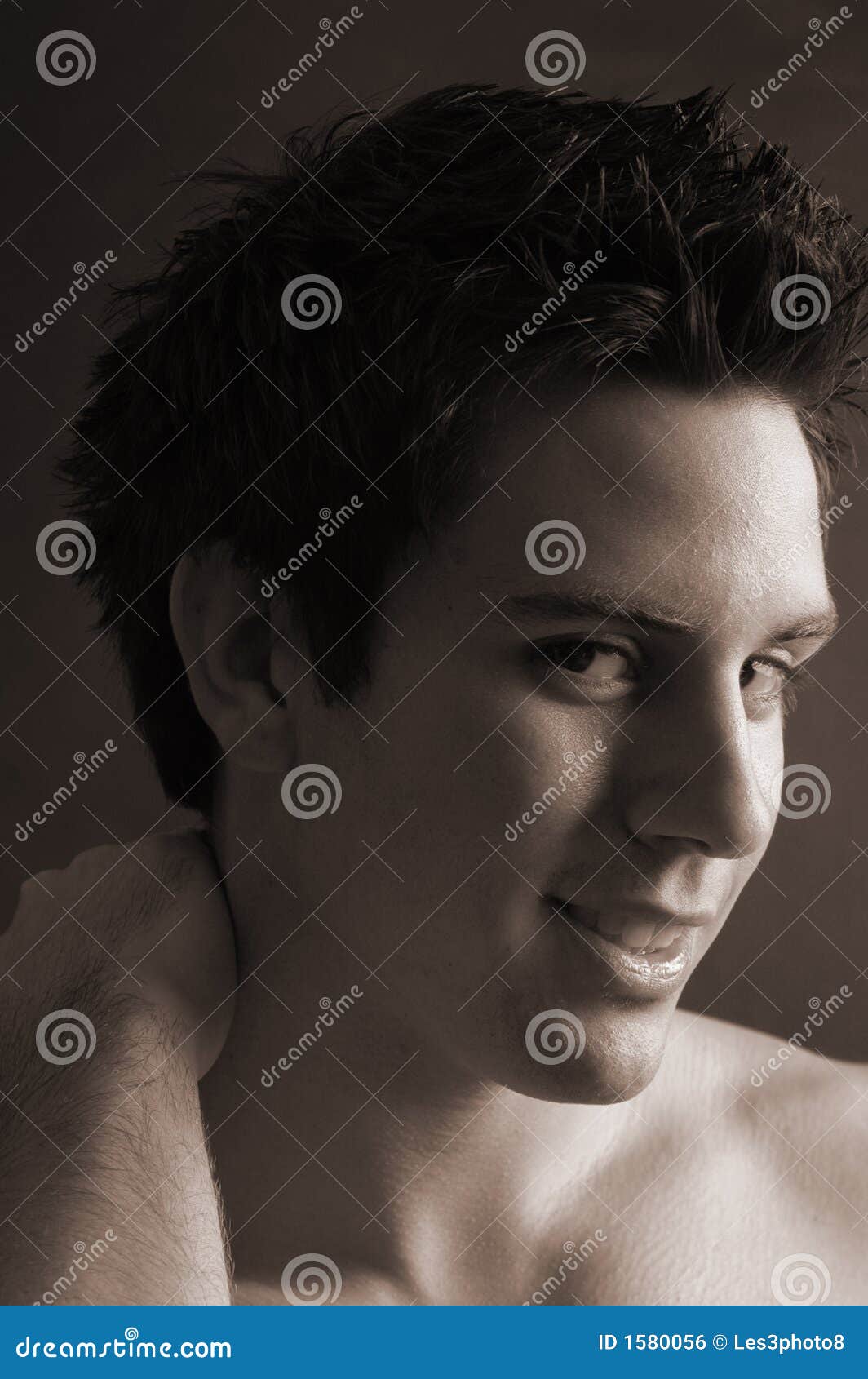 Handsome grin stock photo. Image of male, portrait, looking - 1580056