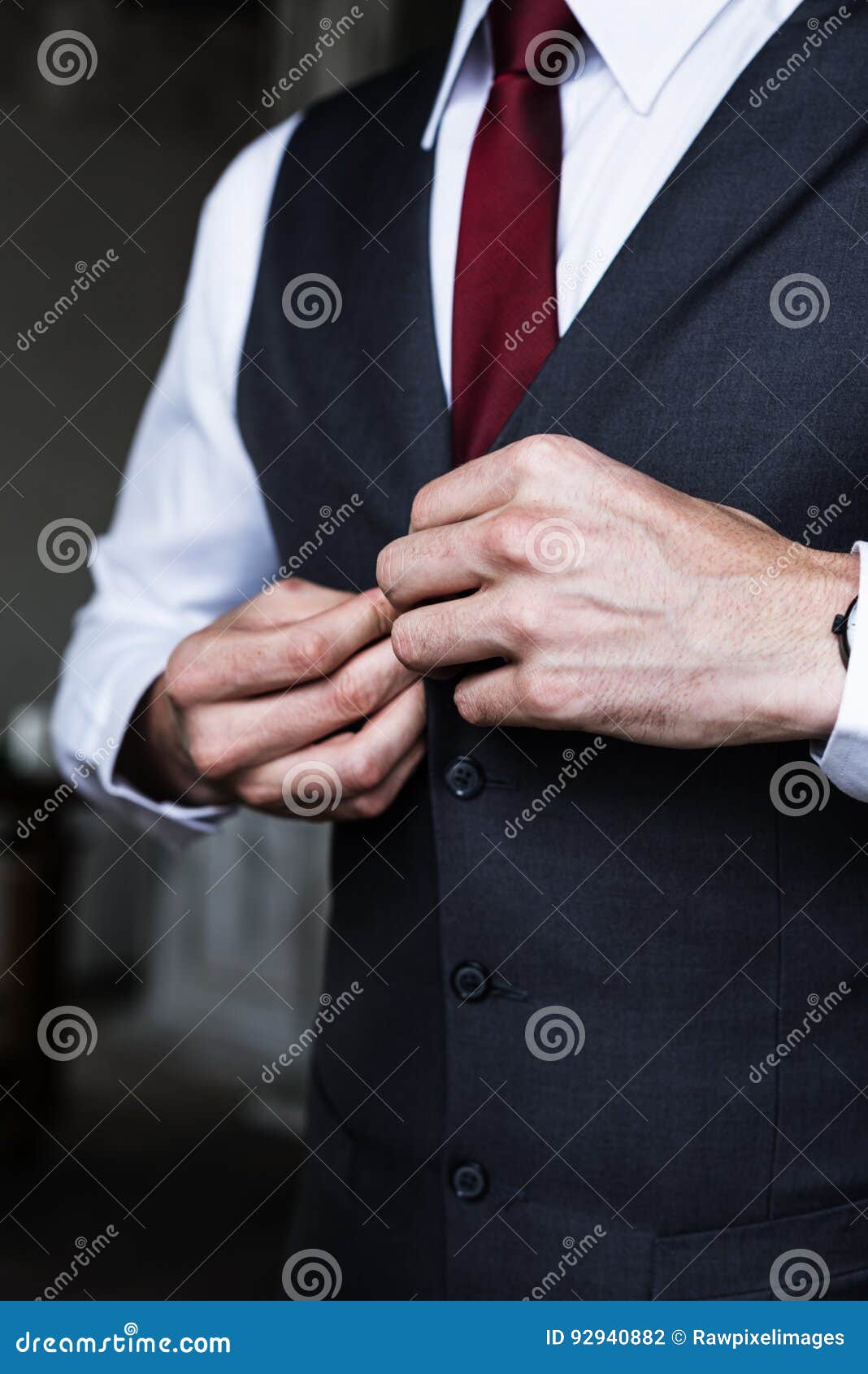 Handsome Groom Dressing Up for Wedding Ceremony Stock Photo - Image of ...