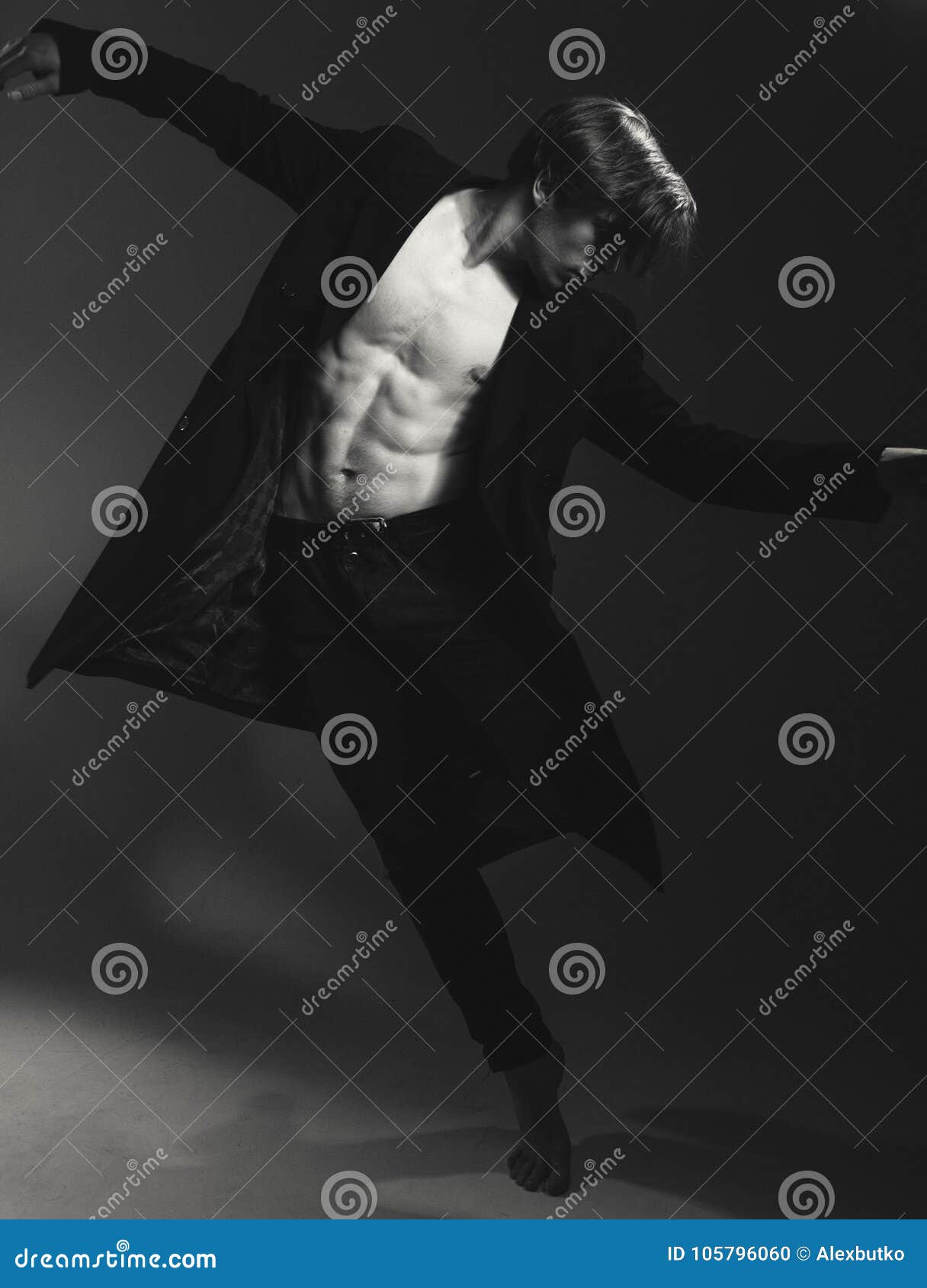 Handsome Guy with an Athletic Body, Dancer Stock Photo - Image of adult ...
