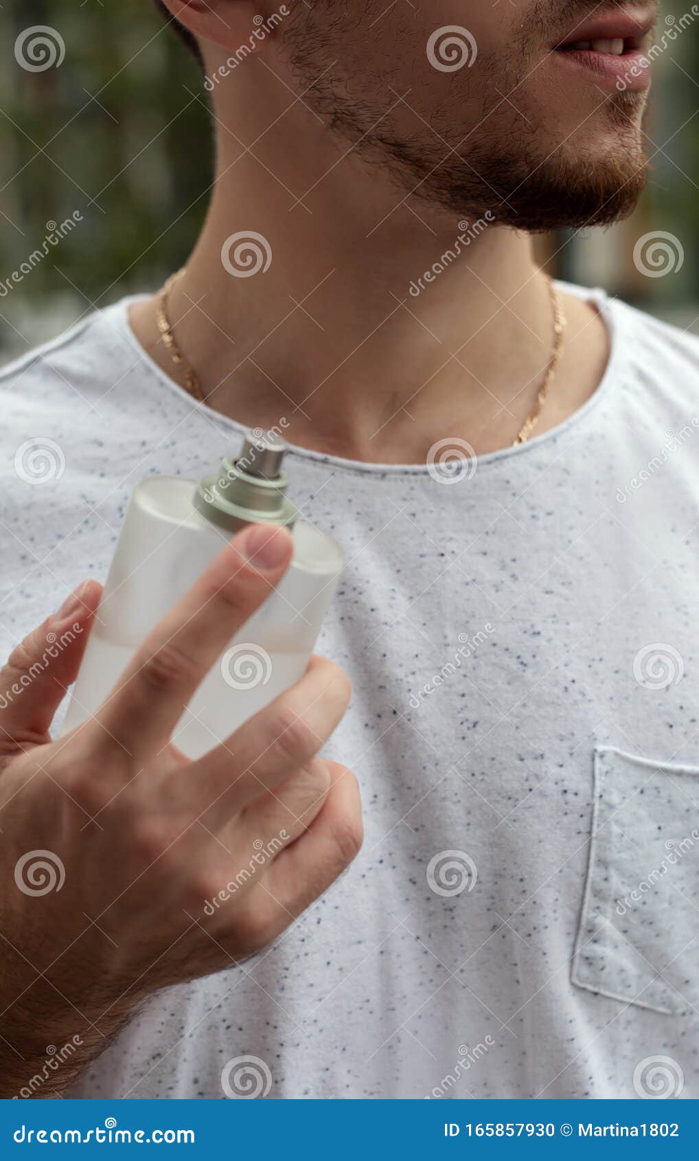 Man with perfume stock photo. Image of modern, pleasure - 165857930