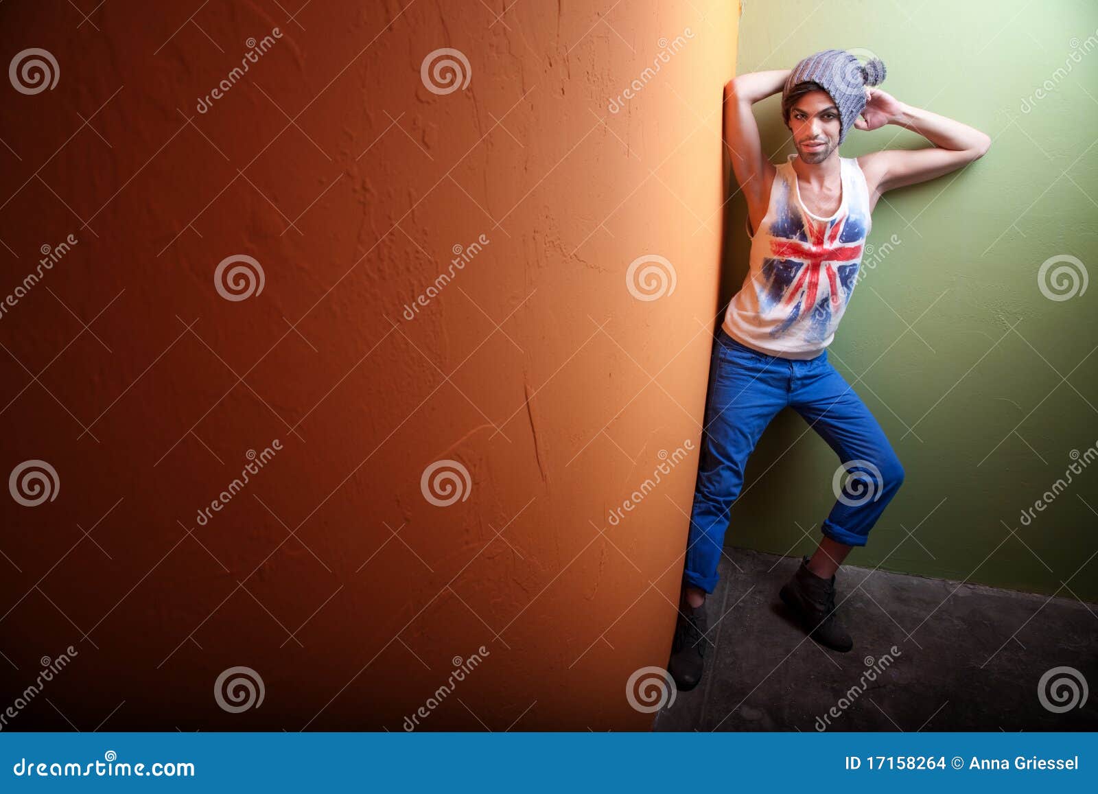 Handsome guy in corner stock photo. Image of charming - 17158264