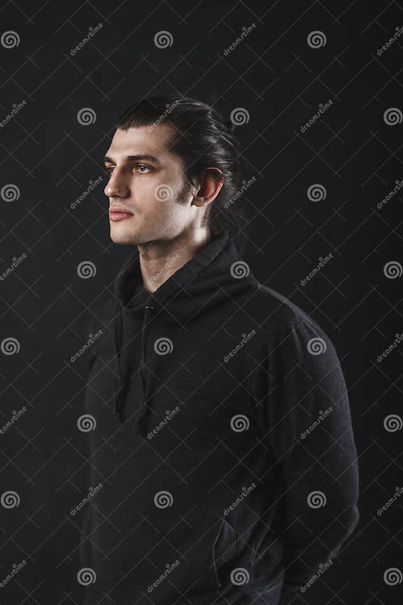 Handsome Guy on Dark Background in Studio Stock Image - Image of ...