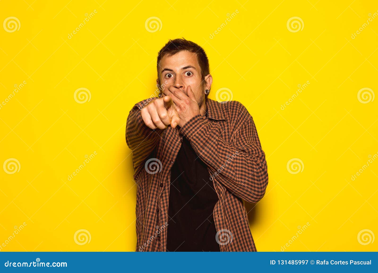 Handsome Guy with Facial Expression of Shock Stock Image - Image of ...