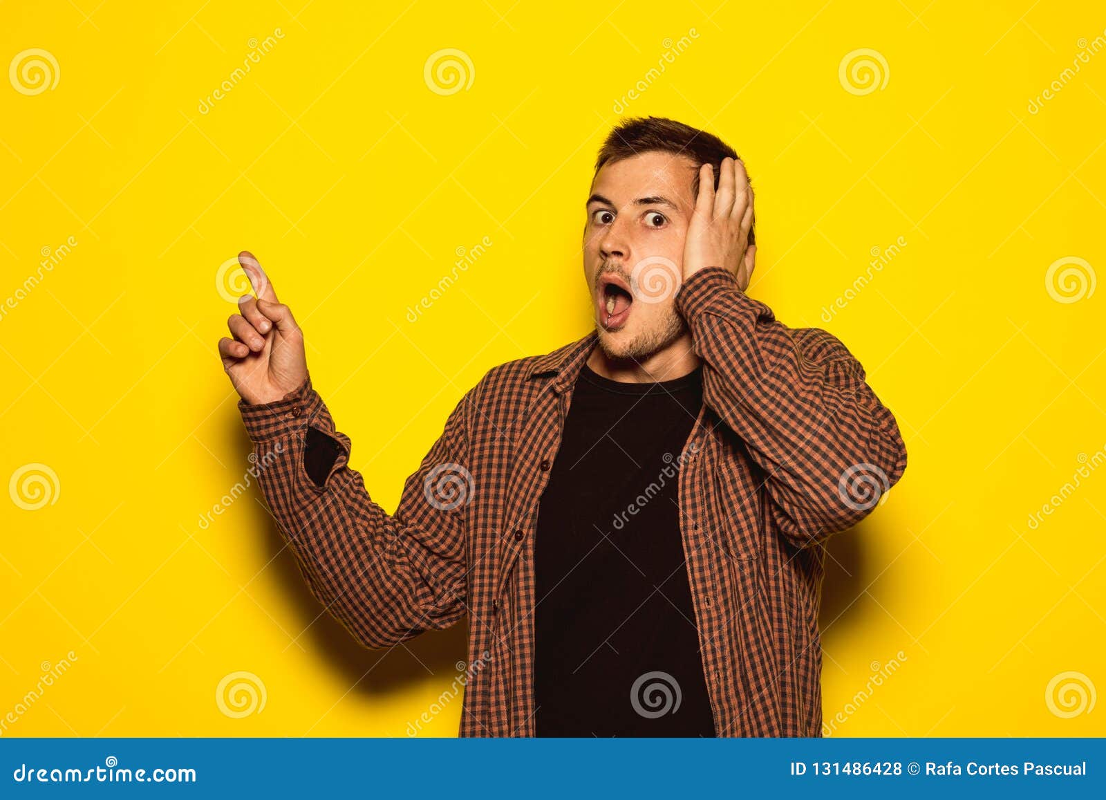 Handsome Guy with Facial Expression of Shock Stock Photo - Image of ...