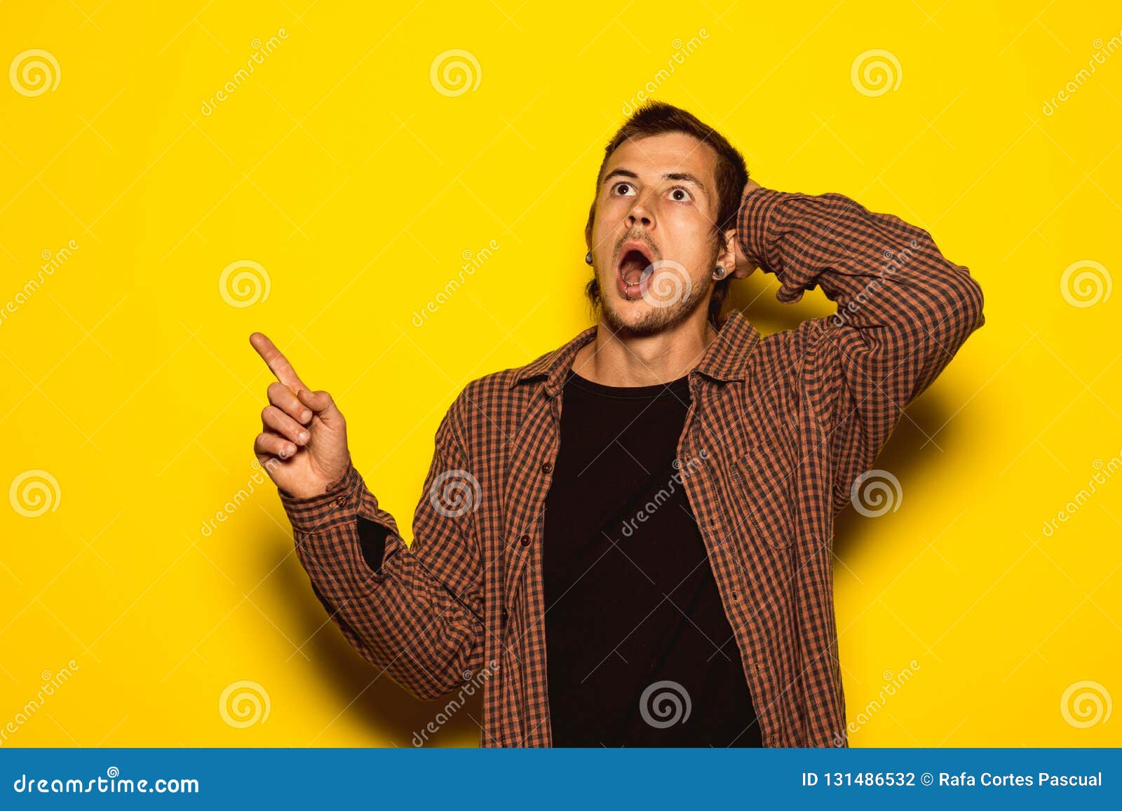 Handsome Guy with Facial Expression of Shock Stock Photo - Image of ...