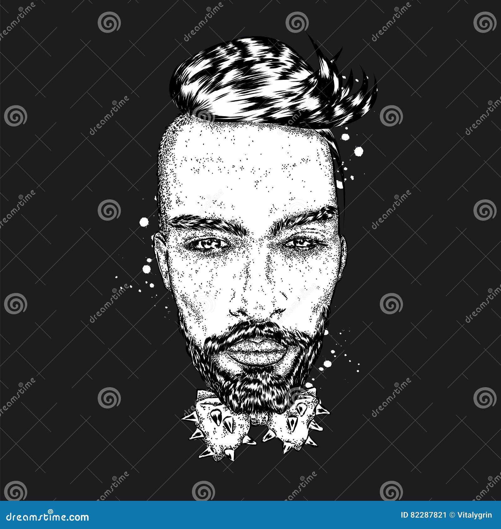 Handsome Guy with a Fashionable Hairstyle. Stock Vector - Illustration ...