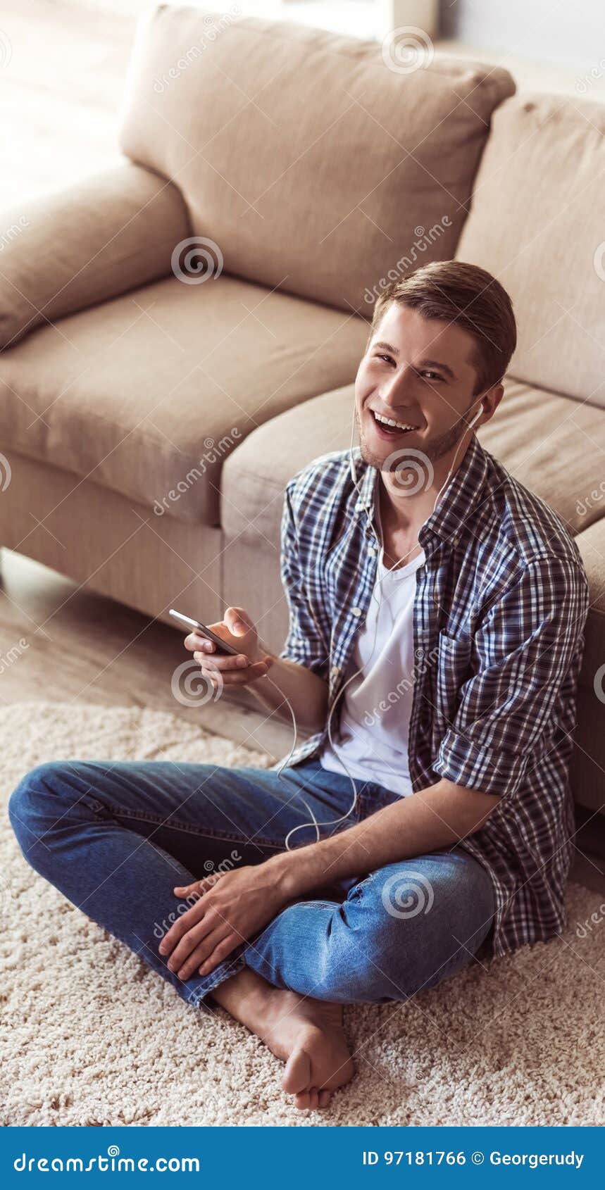 Handsome guy with gadget stock photo. Image of business - 97181766