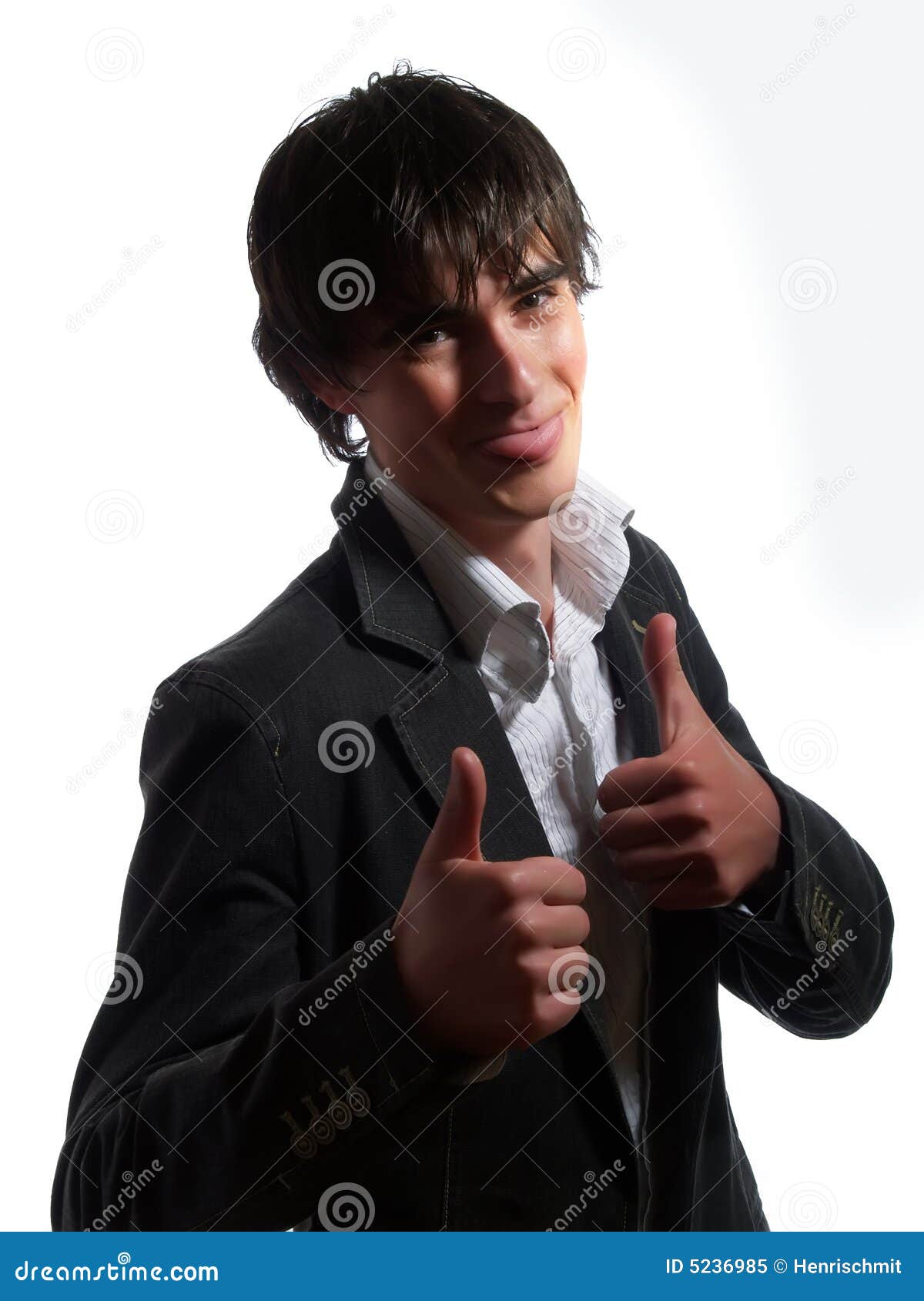 Handsome Guy is Giving Two Thumbs Up Stock Image - Image of attraction ...