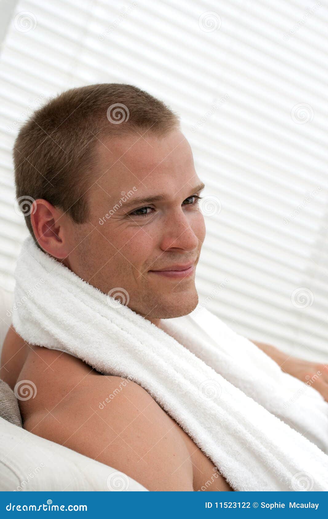 Handsome Guy Happy after Workout or Shower Stock Photo - Image of ...