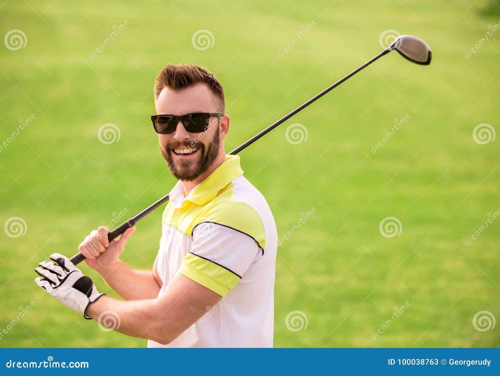 Guy playing golf stock image. Image of activity, play - 100038763