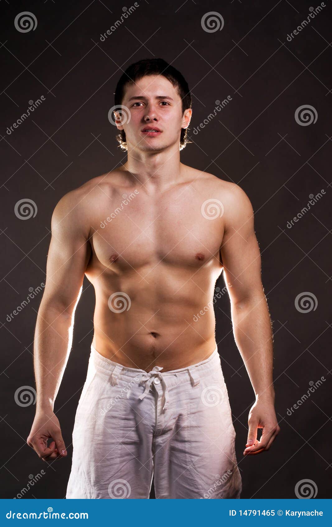 Handsome Guy Inflated on a Black Background Stock Image - Image of body ...