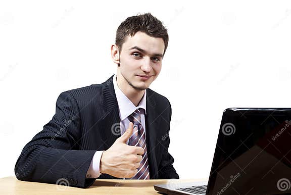 Handsome guy with a laptop stock photo. Image of laptop - 24098926