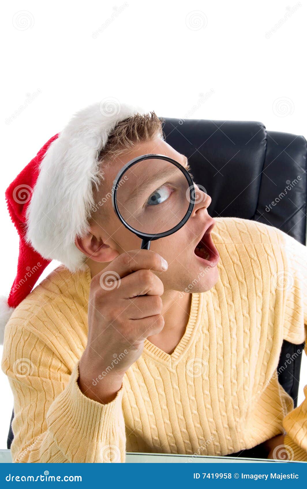 Handsome Guy Looking at Camera through Lens Stock Photo - Image of lens ...