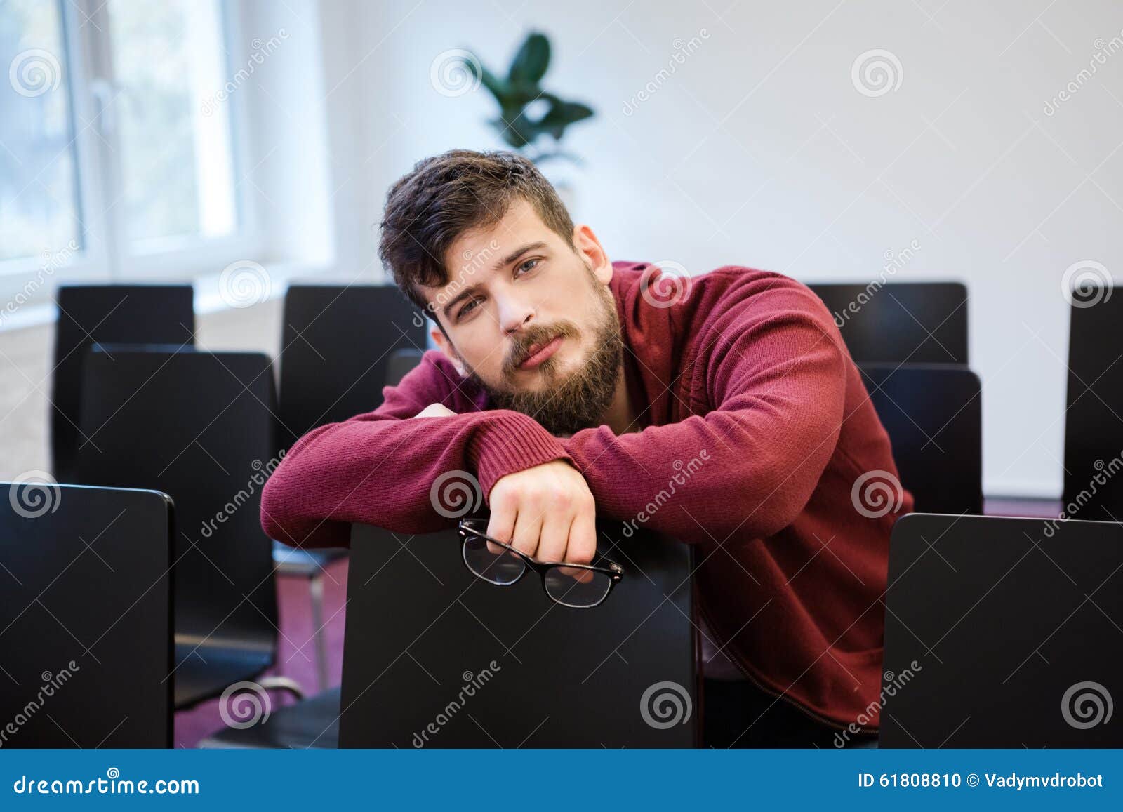 Handsome Guy Looking Exhausted Stock Photo - Image of mustache, brutal ...