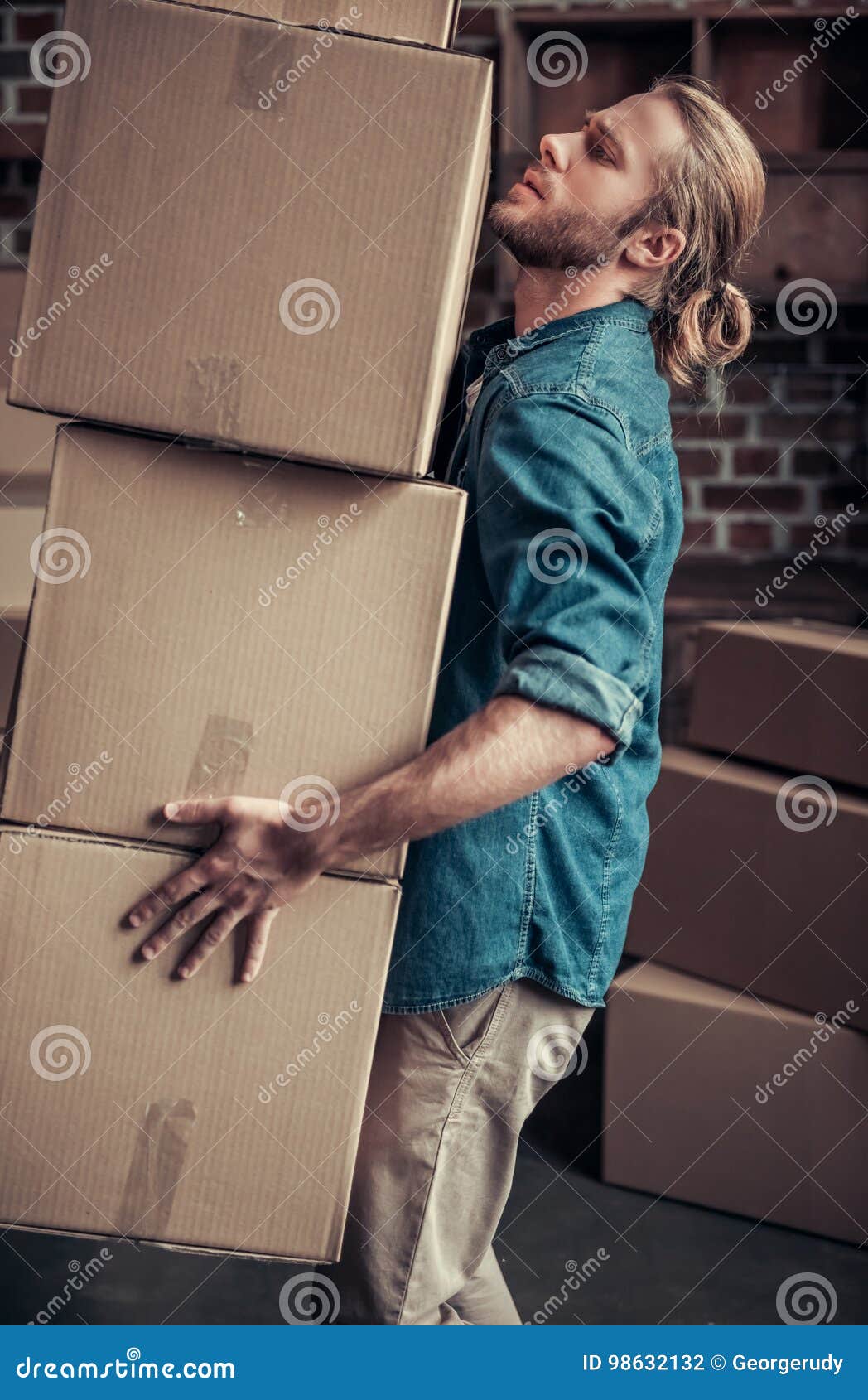 Handsome guy moving stock photo. Image of adult, flat - 98632132