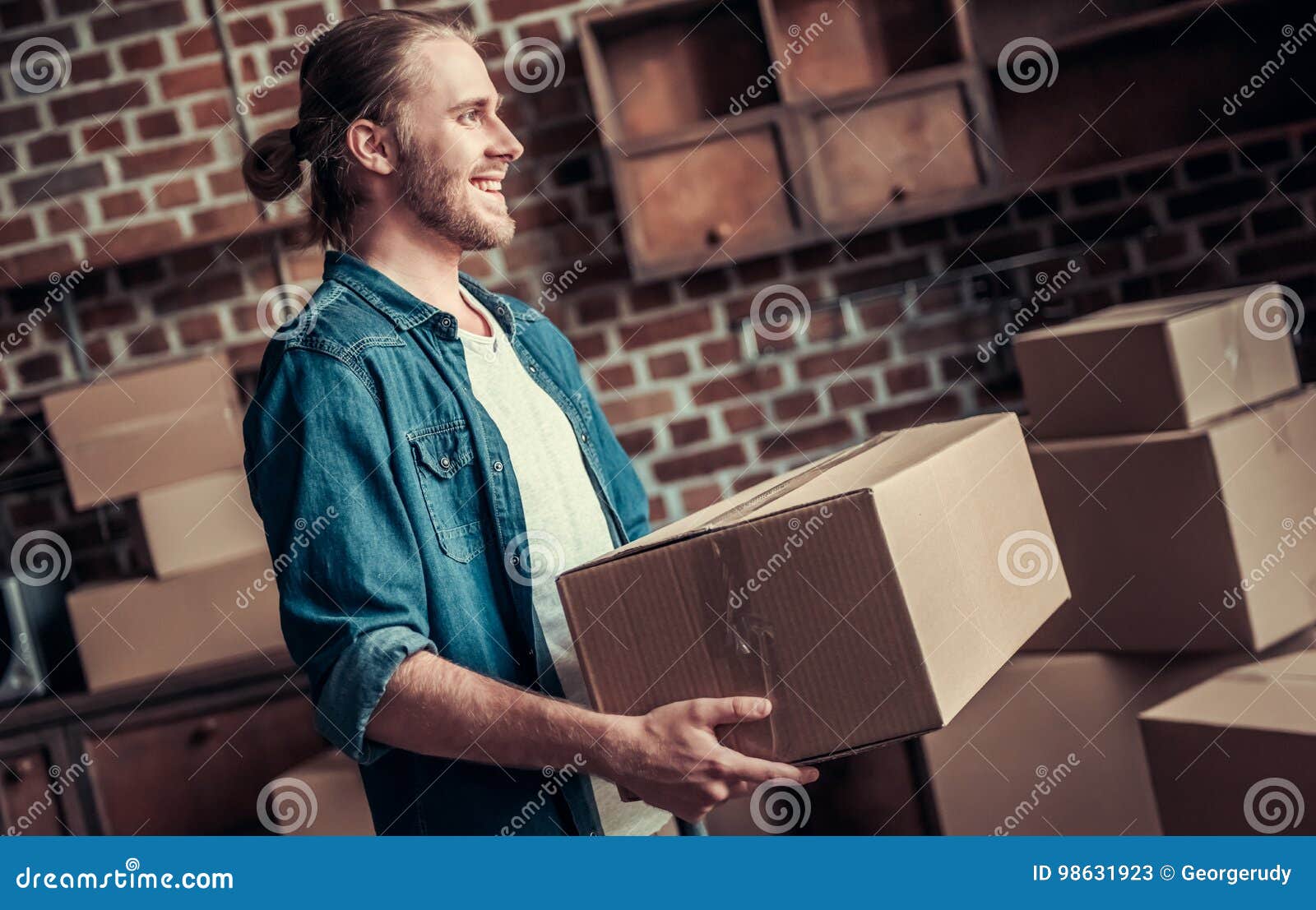 Handsome guy moving stock image. Image of dorm, long - 98631923