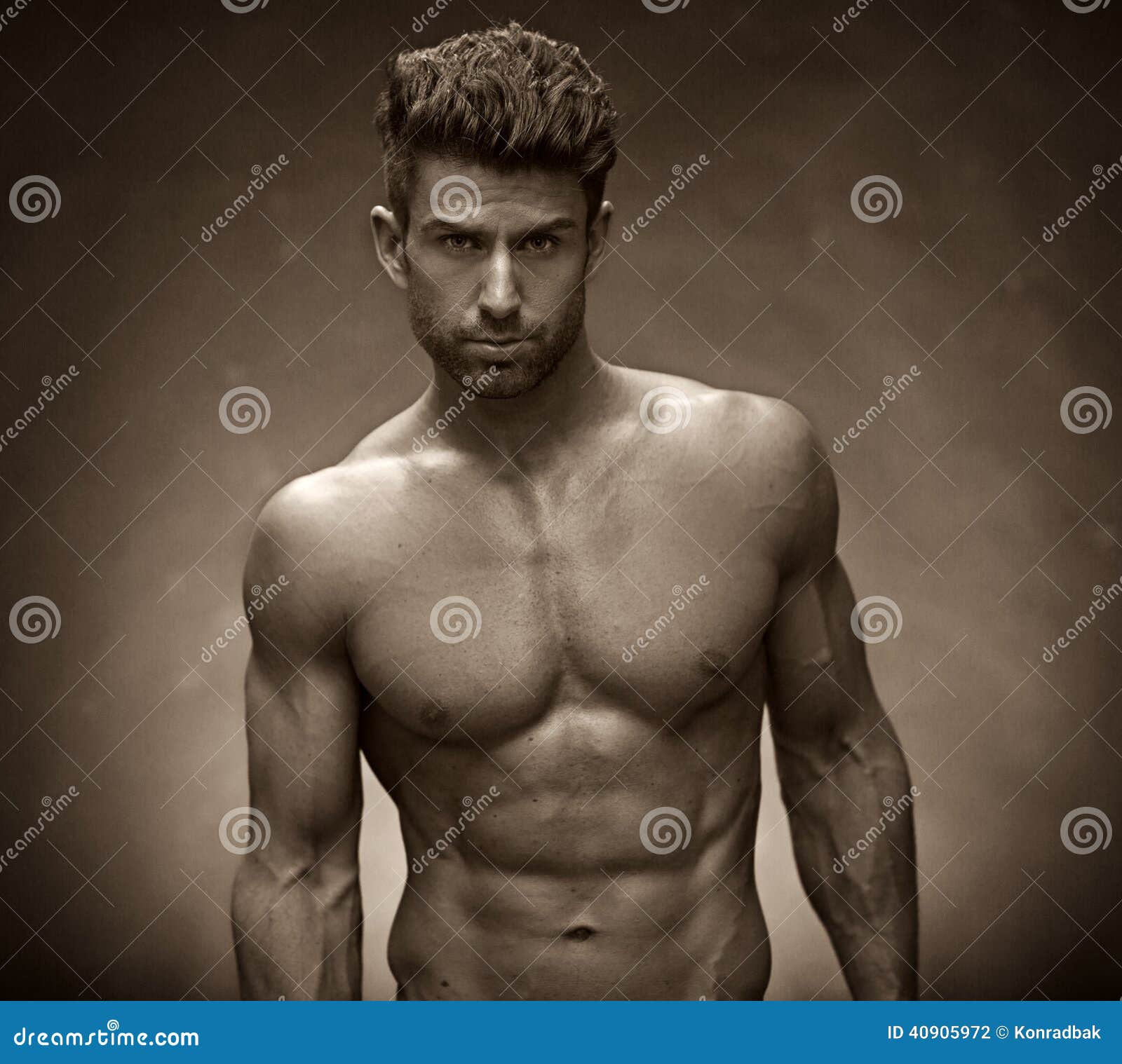 Handsome Guy with Muscular Torso Stock Photo - Image of handsome, eyes ...