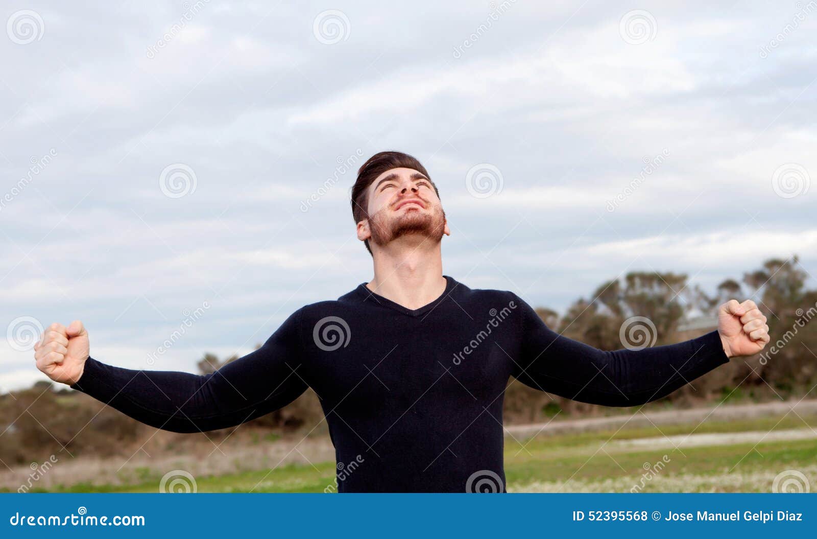 Handsome Guy with Open Arms Stock Photo - Image of freedom, strong ...