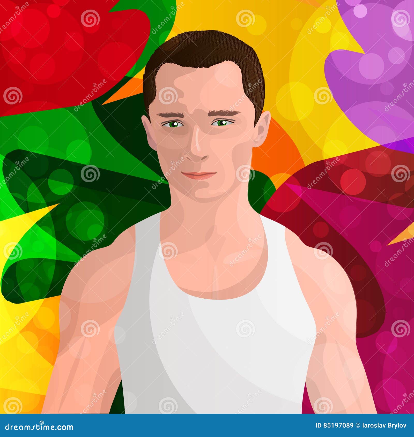 Handsome guy portrait stock vector. Illustration of casual - 85197089