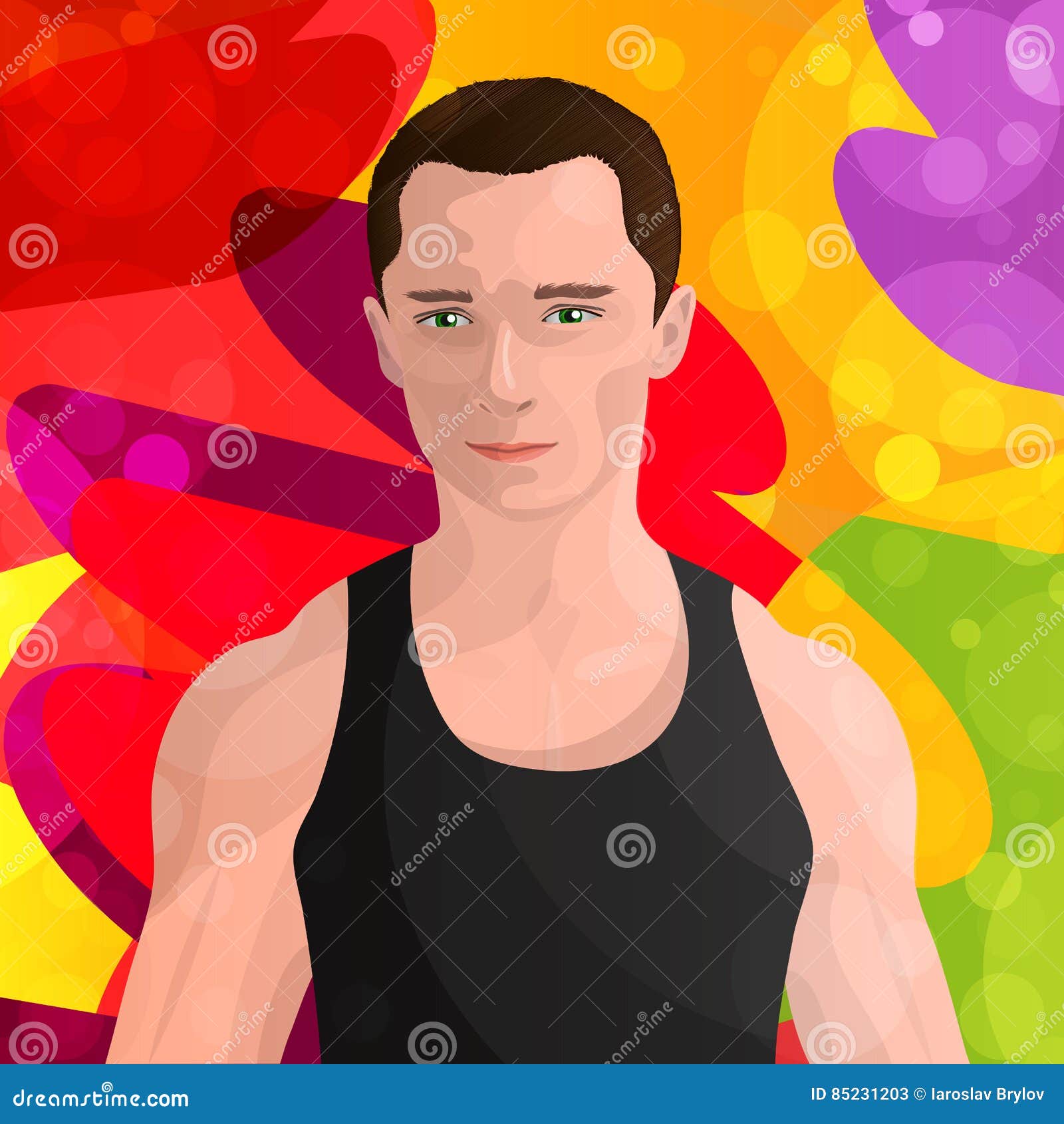 Handsome guy portrait stock vector. Illustration of face - 85231203