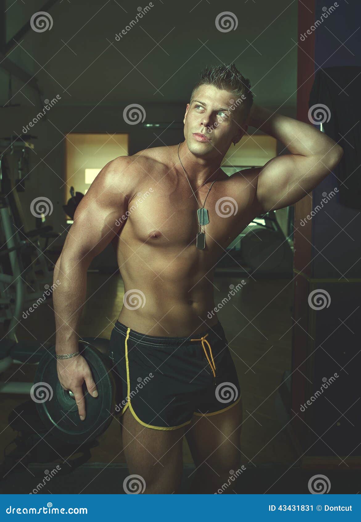 Handsome Guy Posing. Bodybuilder Stock Image - Image of exercise ...