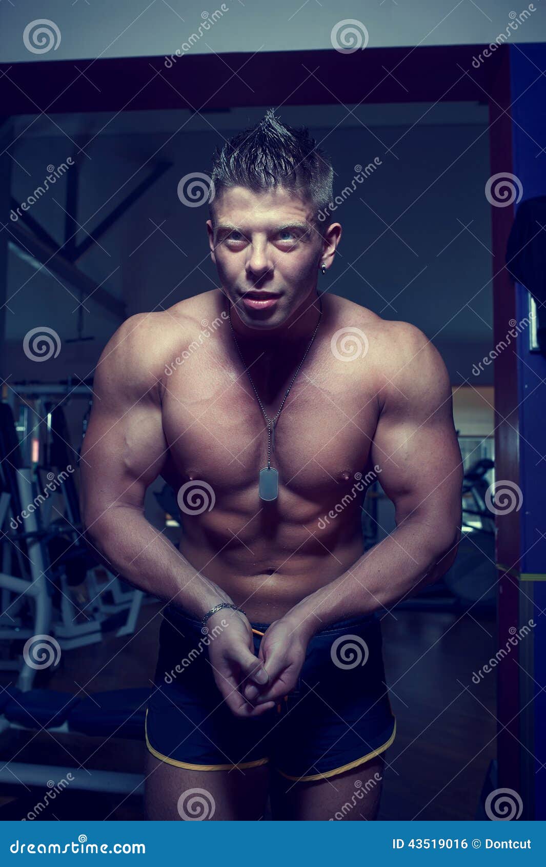 Handsome Guy Posing. Bodybuilder Stock Photo - Image of healthy ...