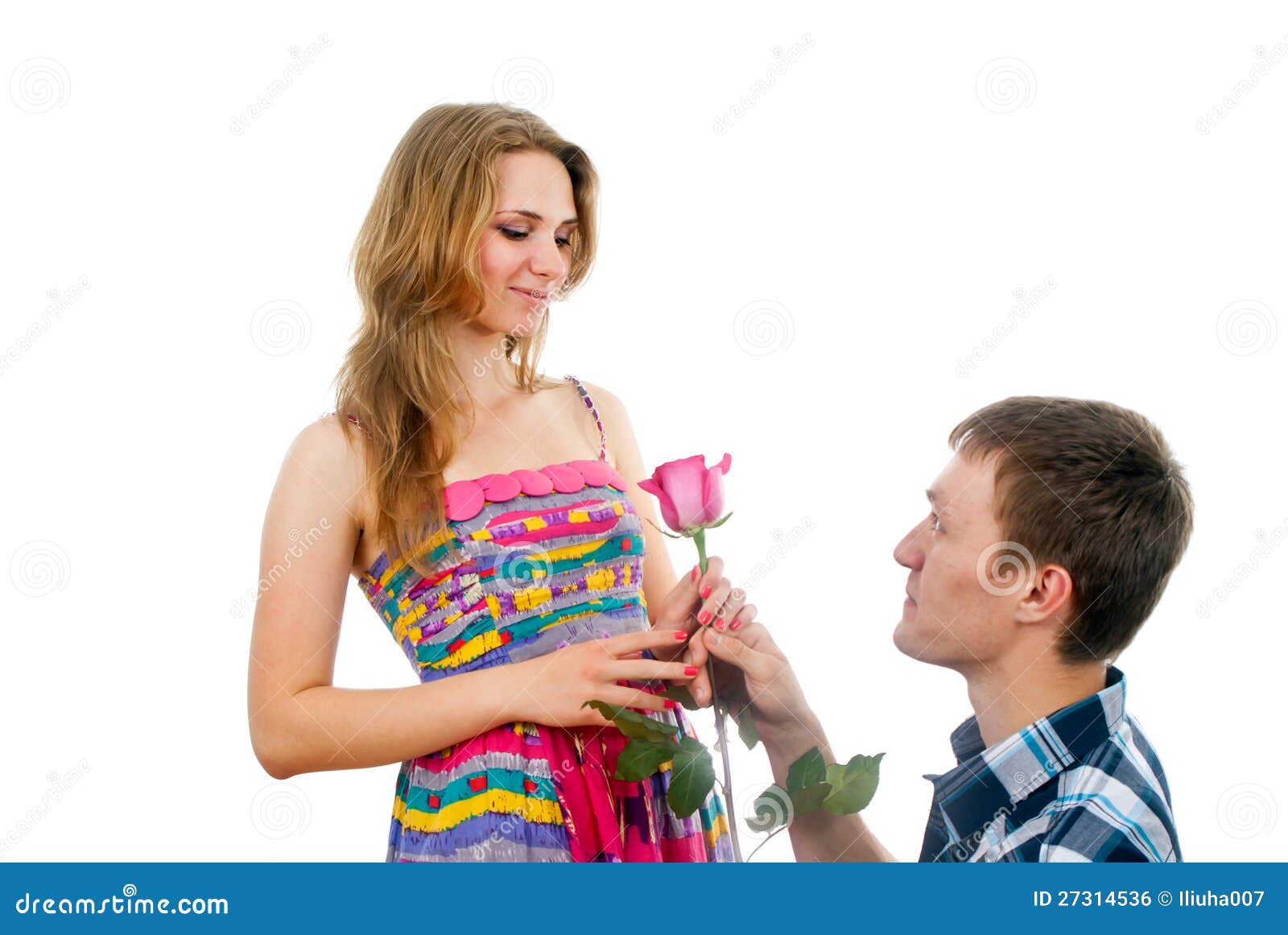 Handsome Guy Proposes To Girlfriend Stock Photo - Image of offer, amor ...