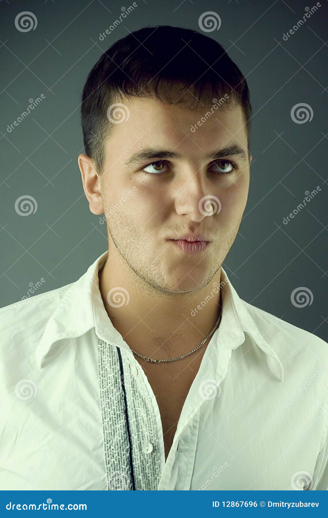 Handsome Guy is Scheming Something Stock Photo - Image of emotion, cool ...