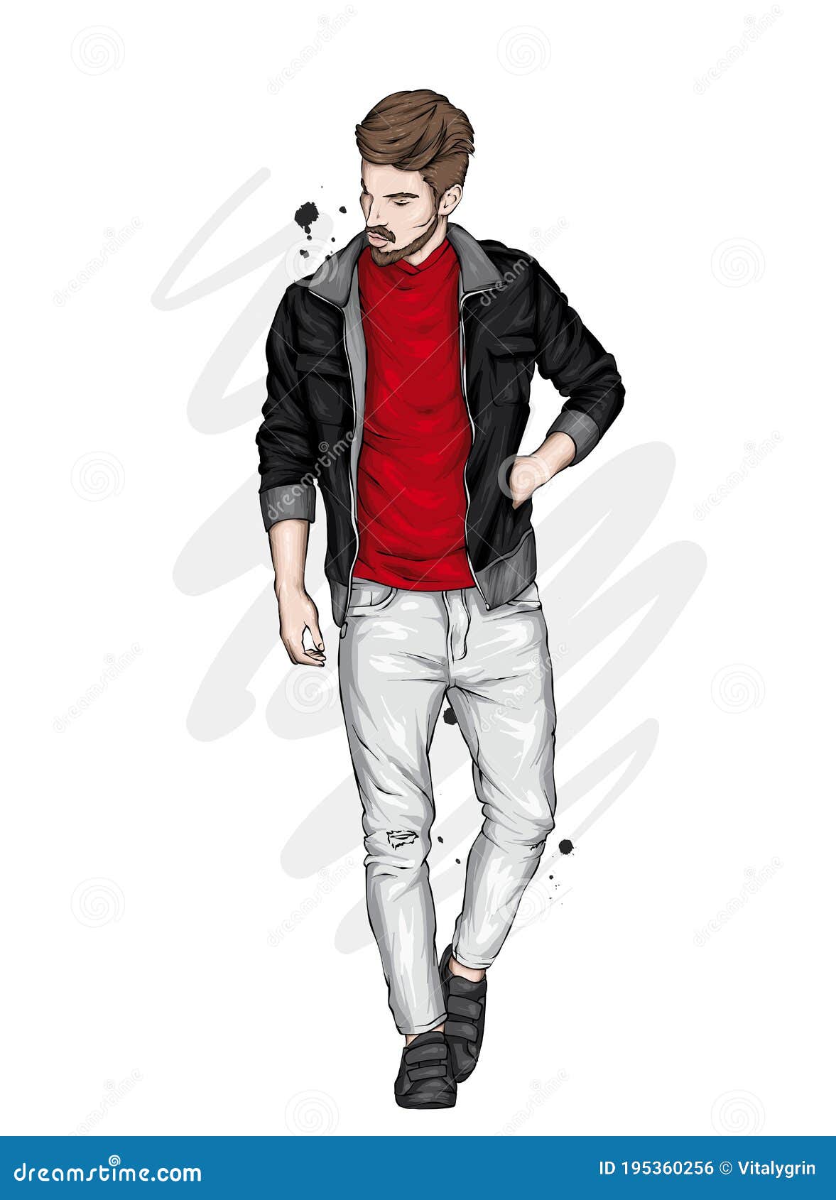 Handsome Guy in Stylish Clothes. Hipster. Vector Illustration Stock ...