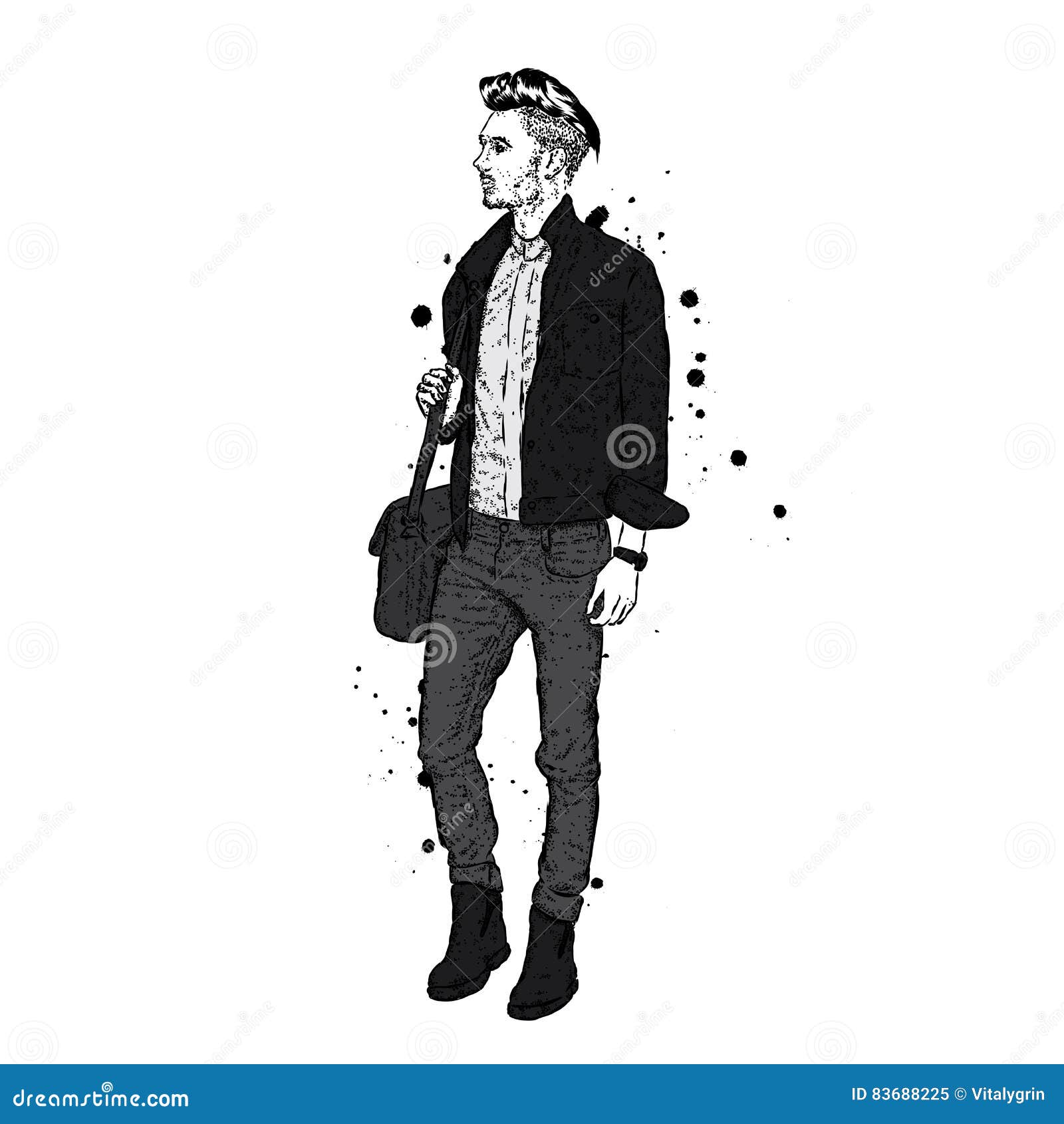 Handsome Guy in Stylish Clothes. Hipster Stock Vector - Illustration of ...