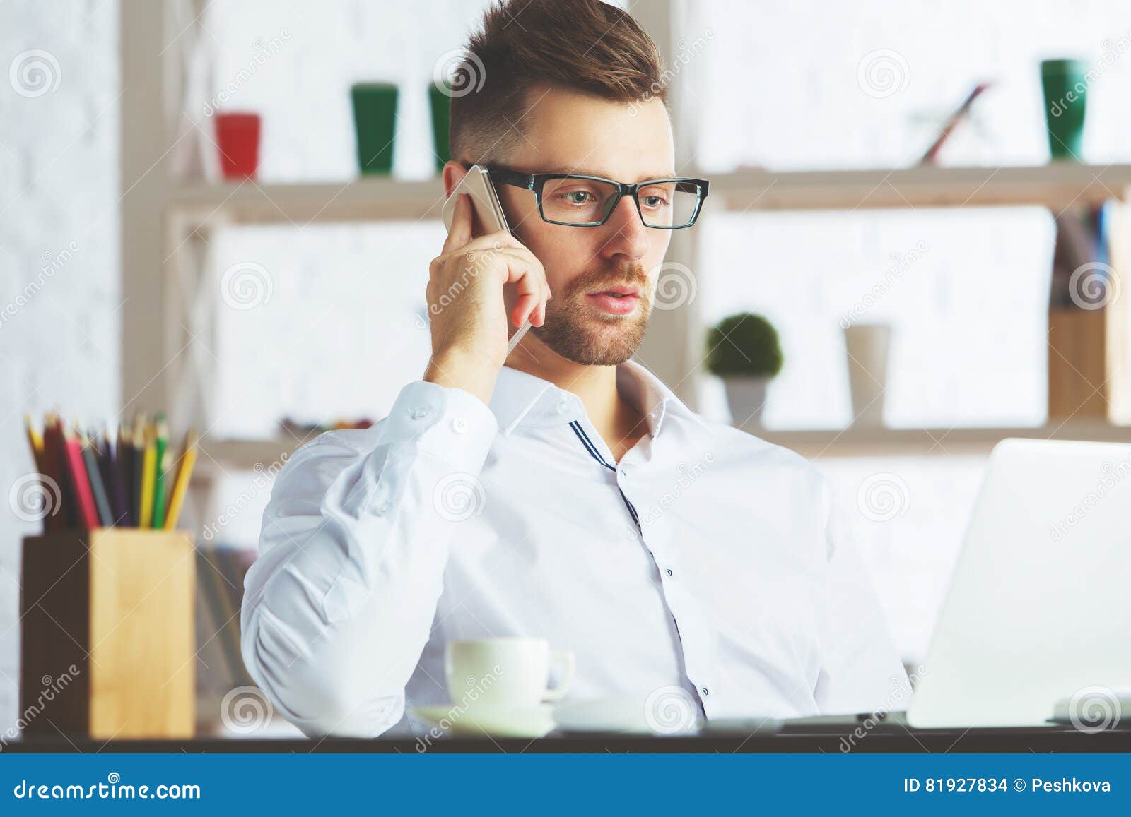 Handsome Guy Talking on Phone Stock Photo - Image of cellular, hipster ...