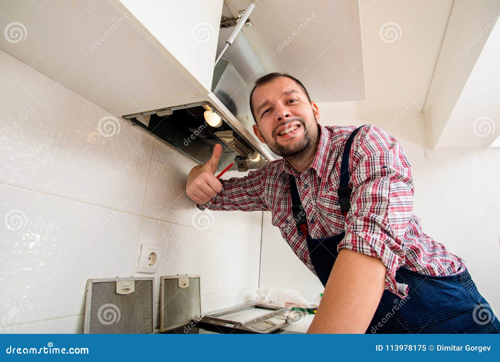 Handsome Guy Work On Ventilation Royalty-Free Stock Photo ...