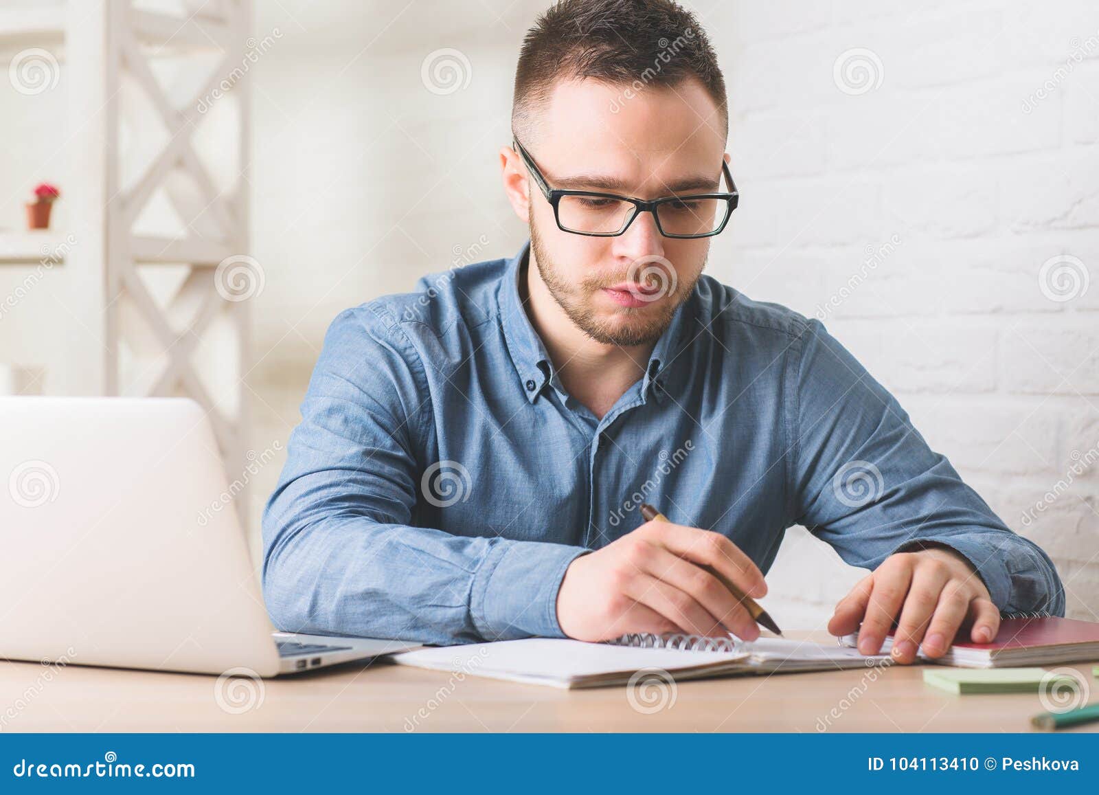 Handsome Guy Working on Project Stock Photo - Image of online, male ...