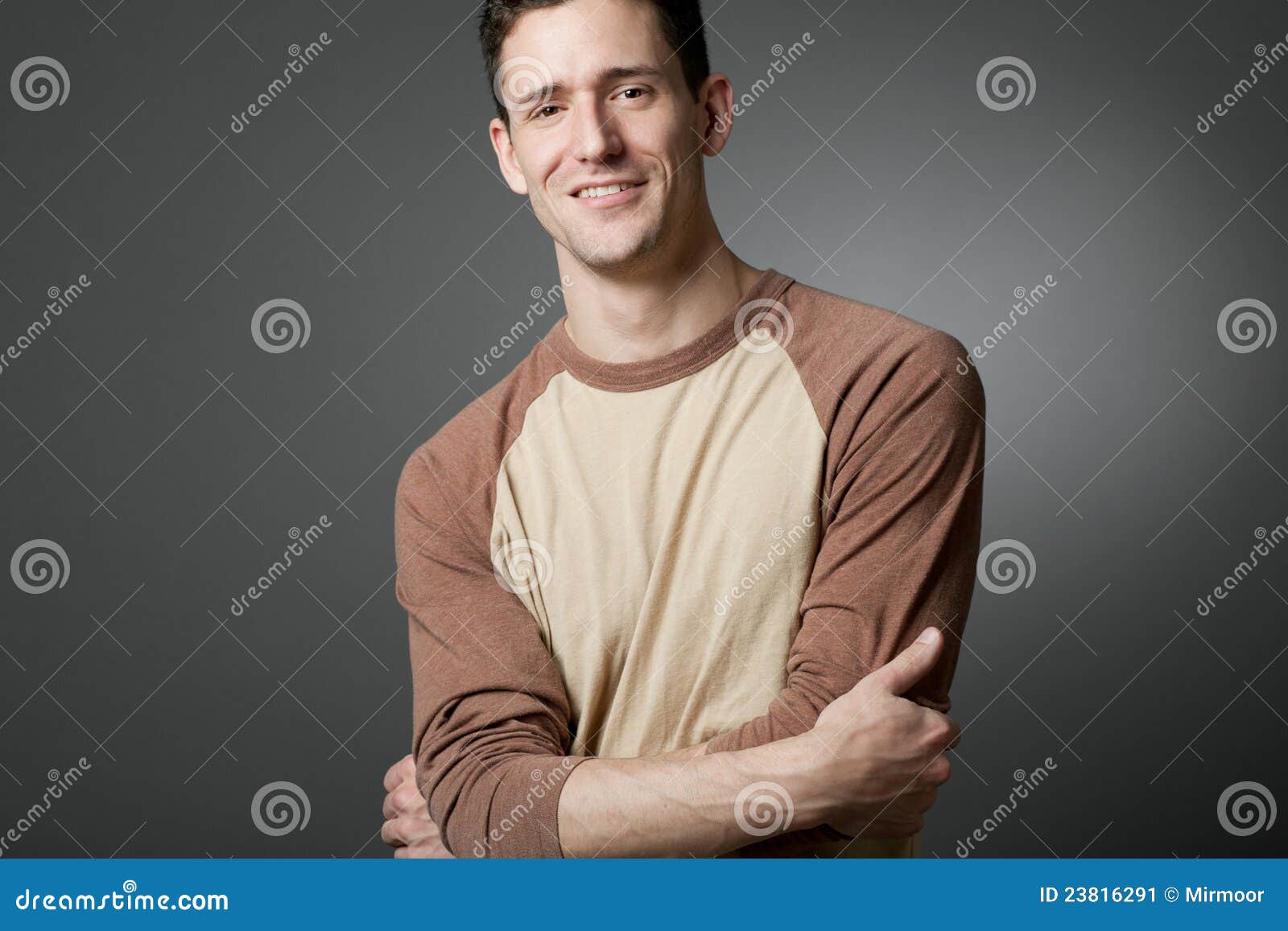 Handsome Happy Man Wearing Casual Cloths. Stock Image - Image of grey ...