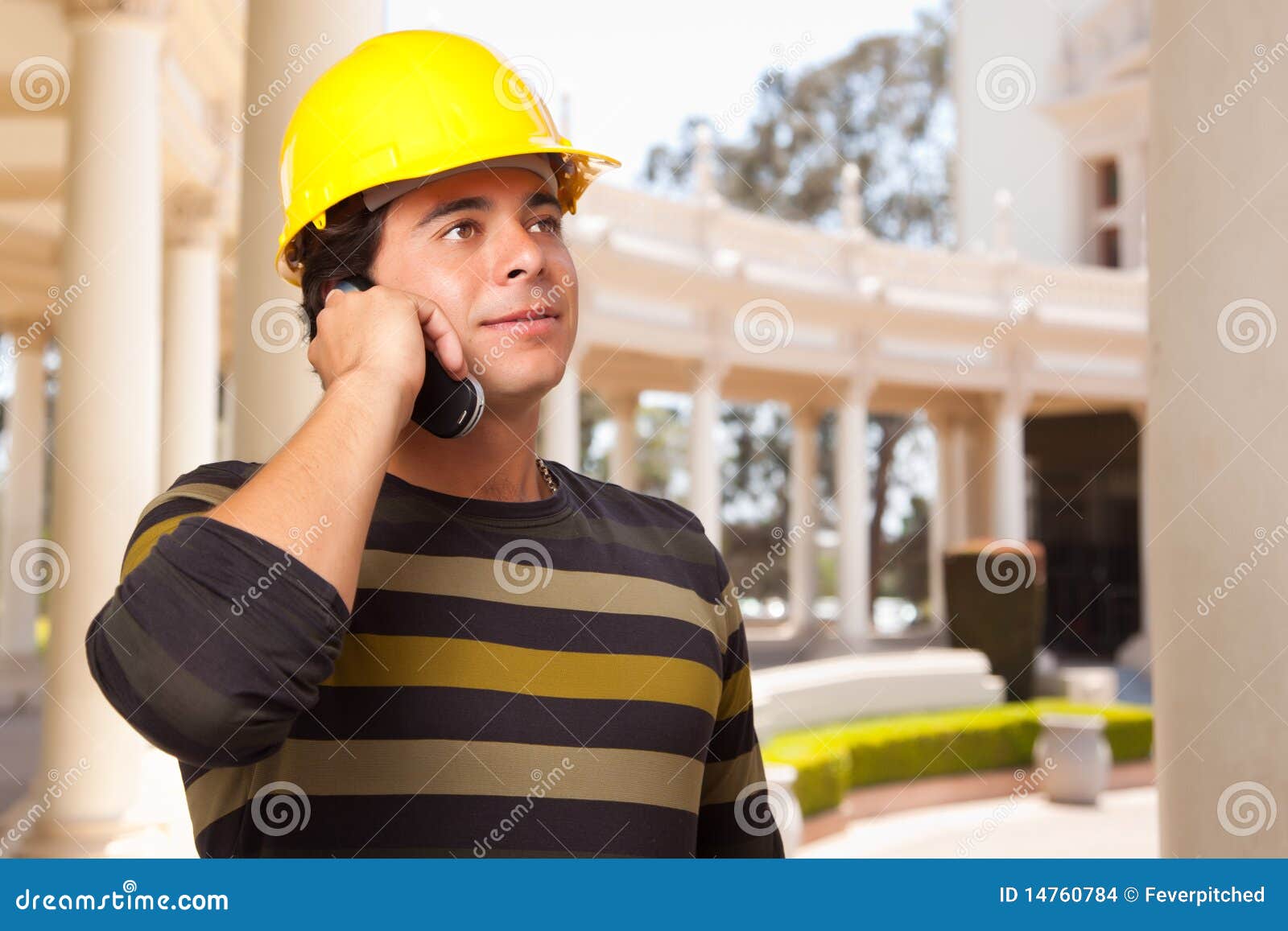 Handsome Hispanic Contractor With Hard Hat Royalty-Free Stock Image ...