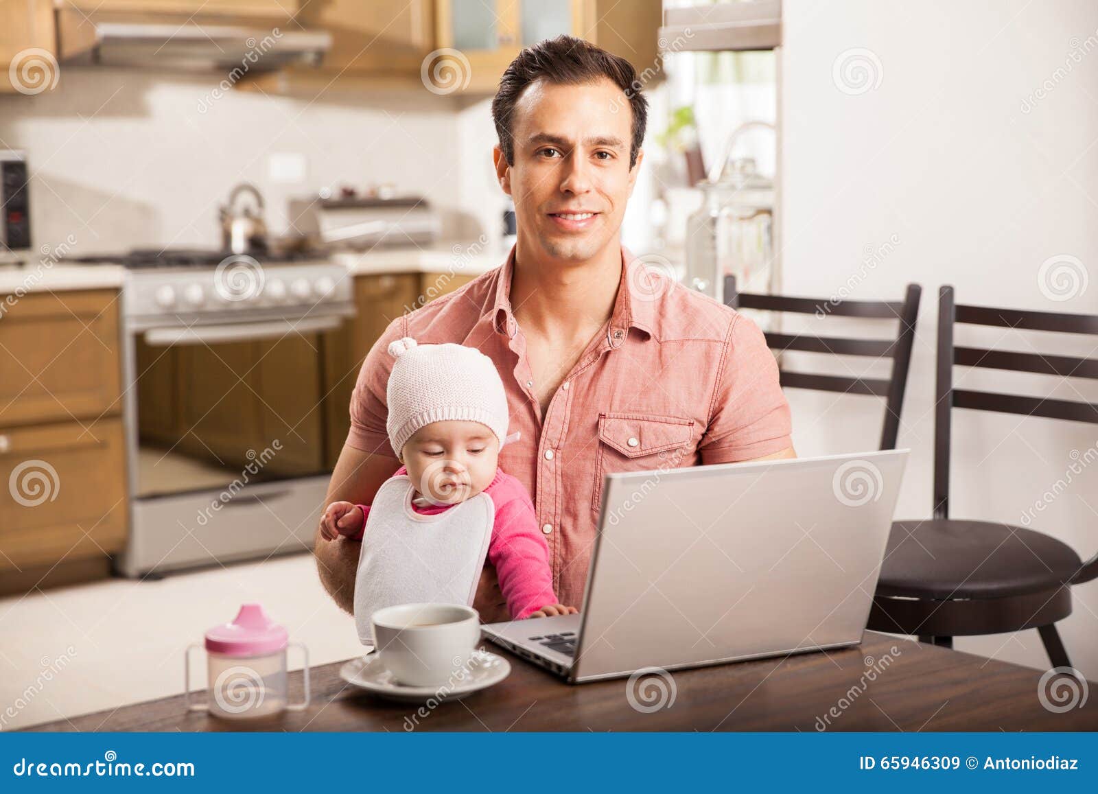 Handsome Hispanic Dad Working Home Stock Photos - Free & Royalty-Free ...