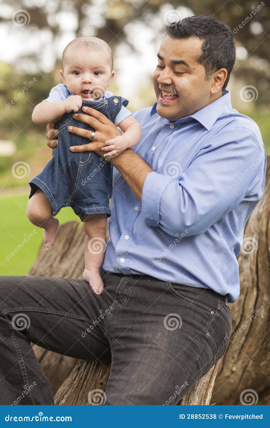 Handsome Hispanic Father and Son Posing for a Portrait Stock Photo ...