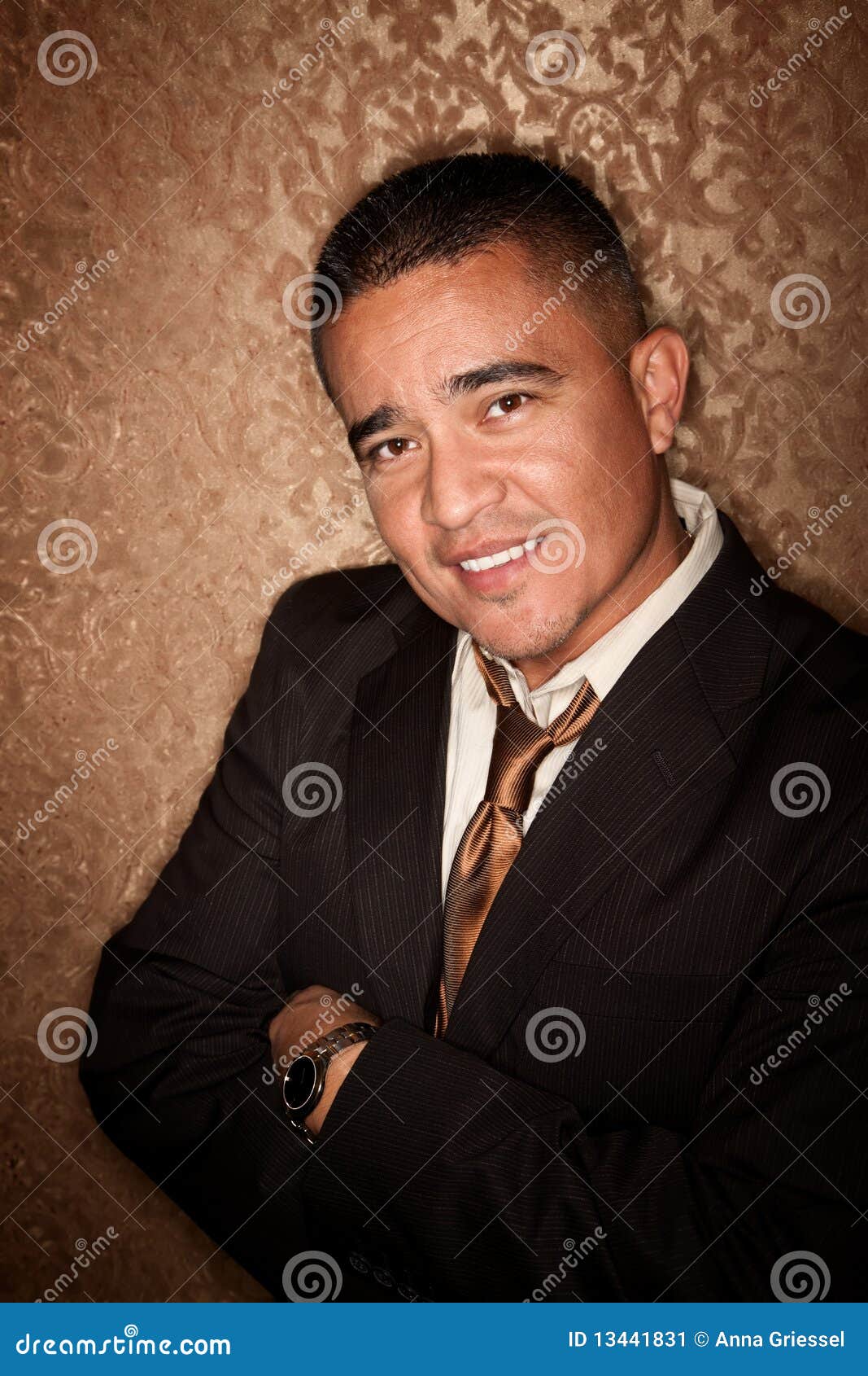 Handsome Hispanic man stock image. Image of gold, happy - 13441831