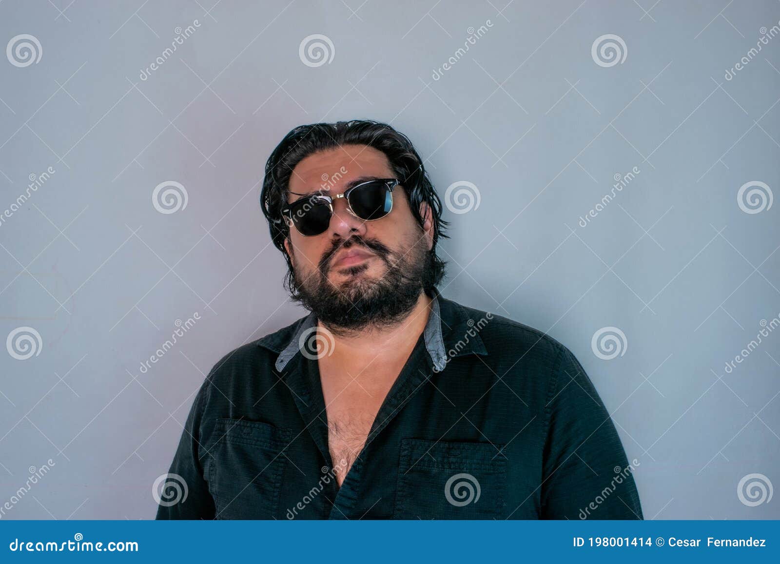 Portrait of Handsome Hispanic Man with Beard Wearing Glasses Stock ...