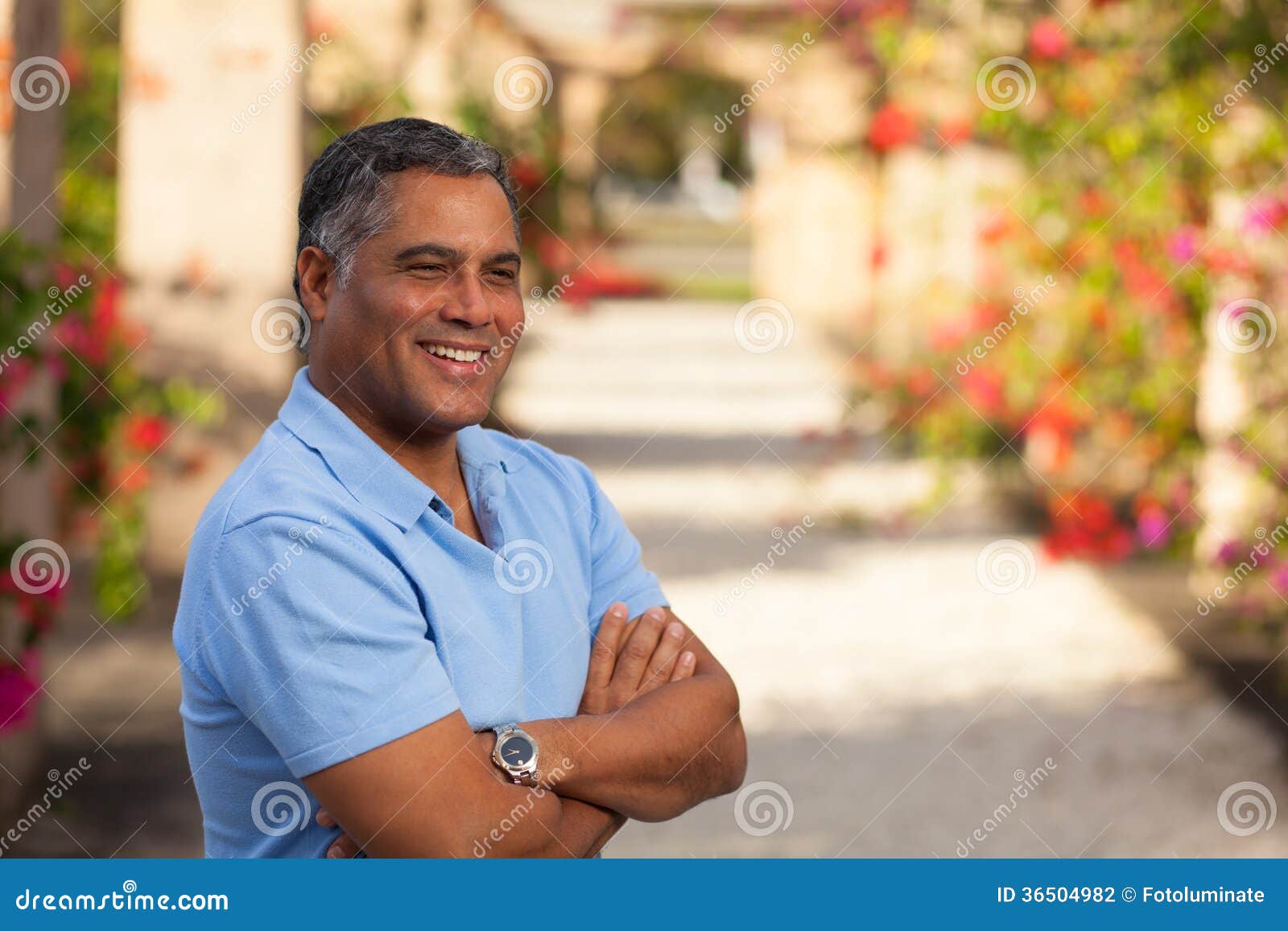 Handsome Hispanic Man stock photo. Image of casual, blue - 36504982