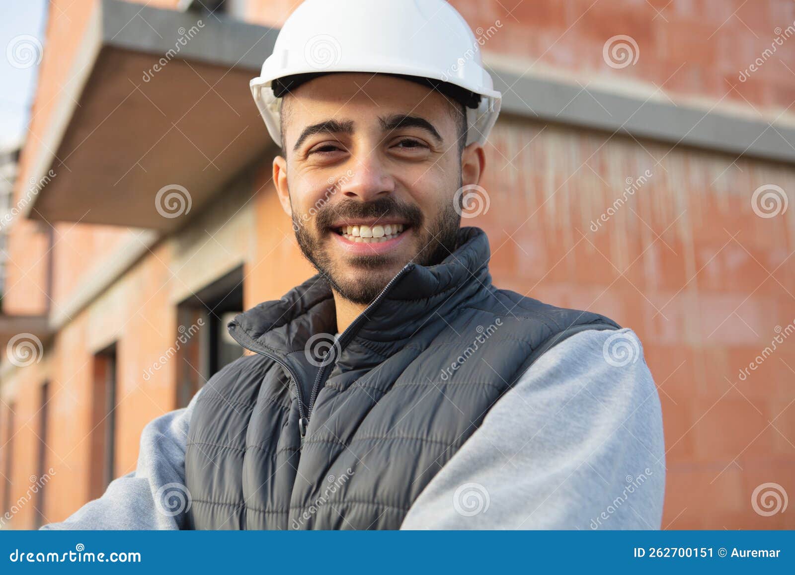 Handsome House Construction Worker Posing Stock Image - Image of house ...
