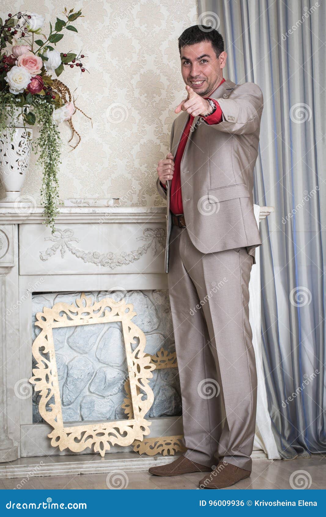 Handsome Imposing Man in a Room Stock Photo - Image of respectable ...