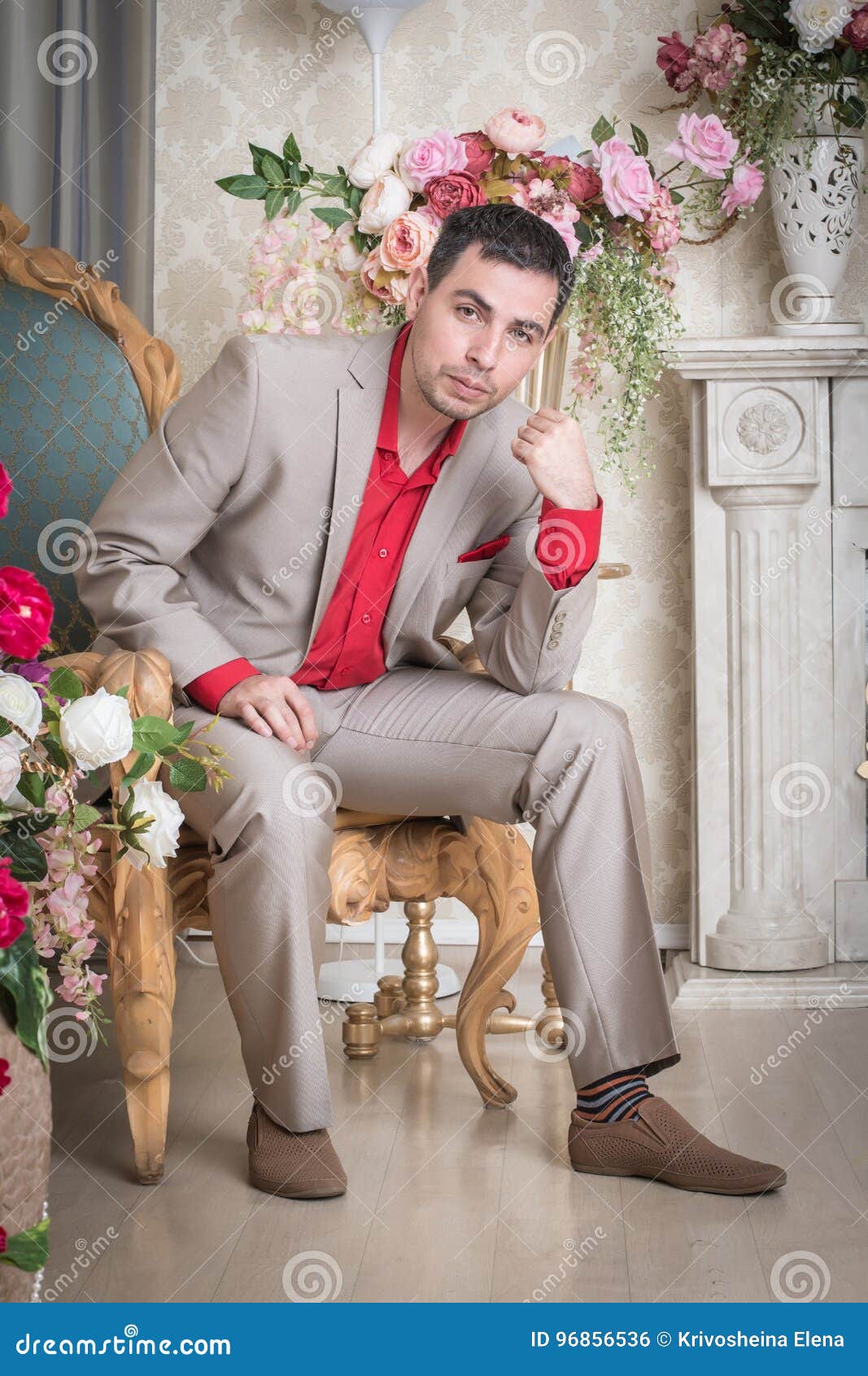 Handsome Imposing Man in a Room Stock Photo - Image of model, male ...