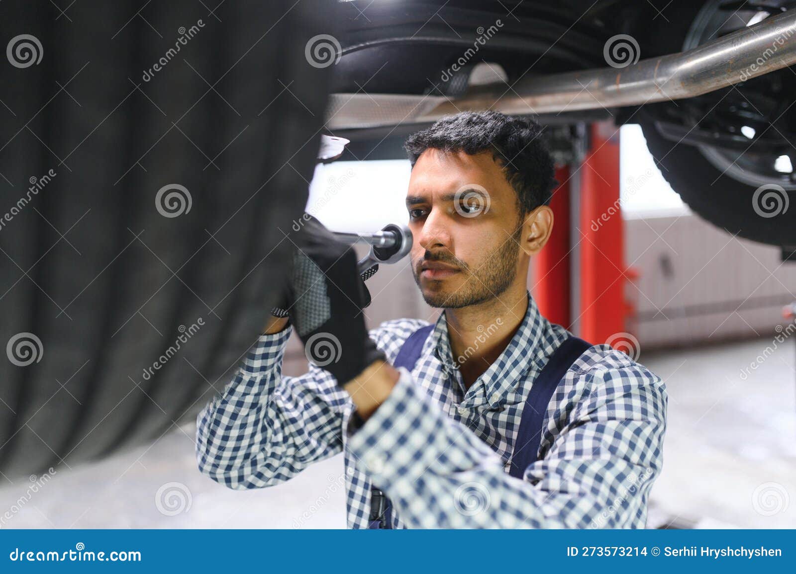 Handsome Indian Auto Mechanic at Car Servise Stock Photo - Image of ...