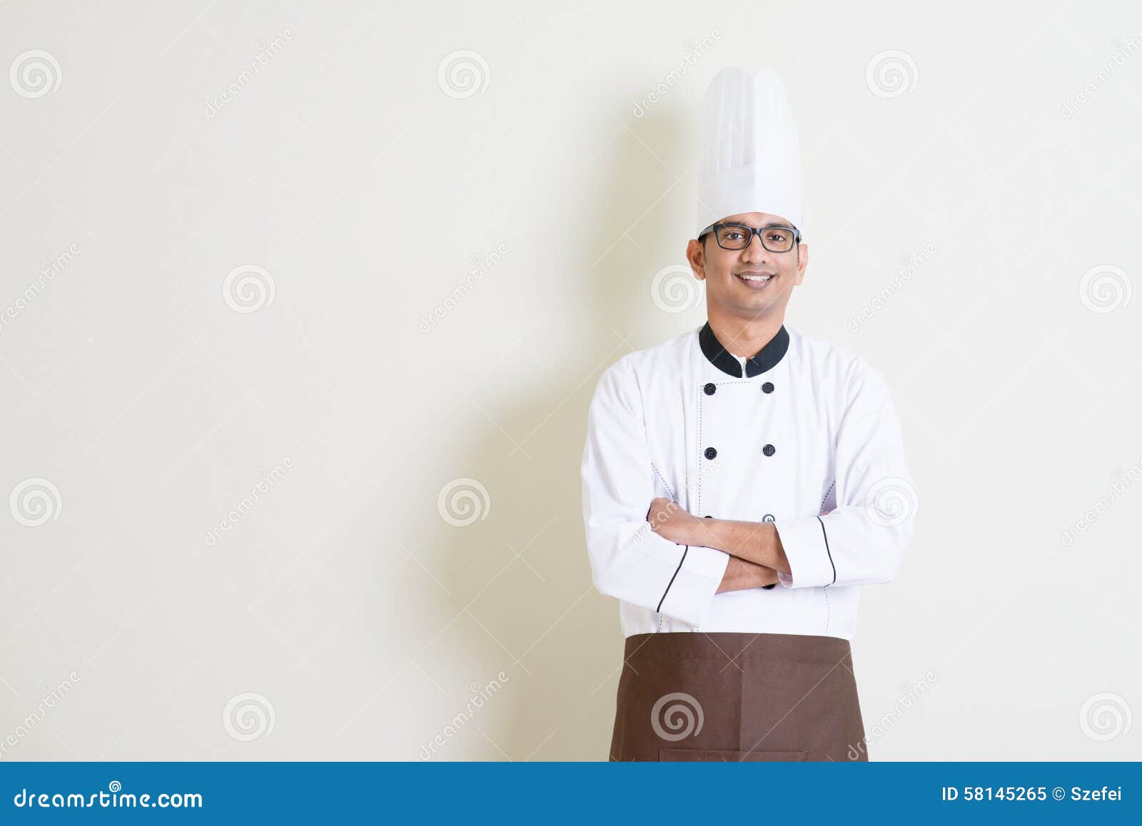 Handsome Indian Male Chef in Uniform Stock Image - Image of people ...