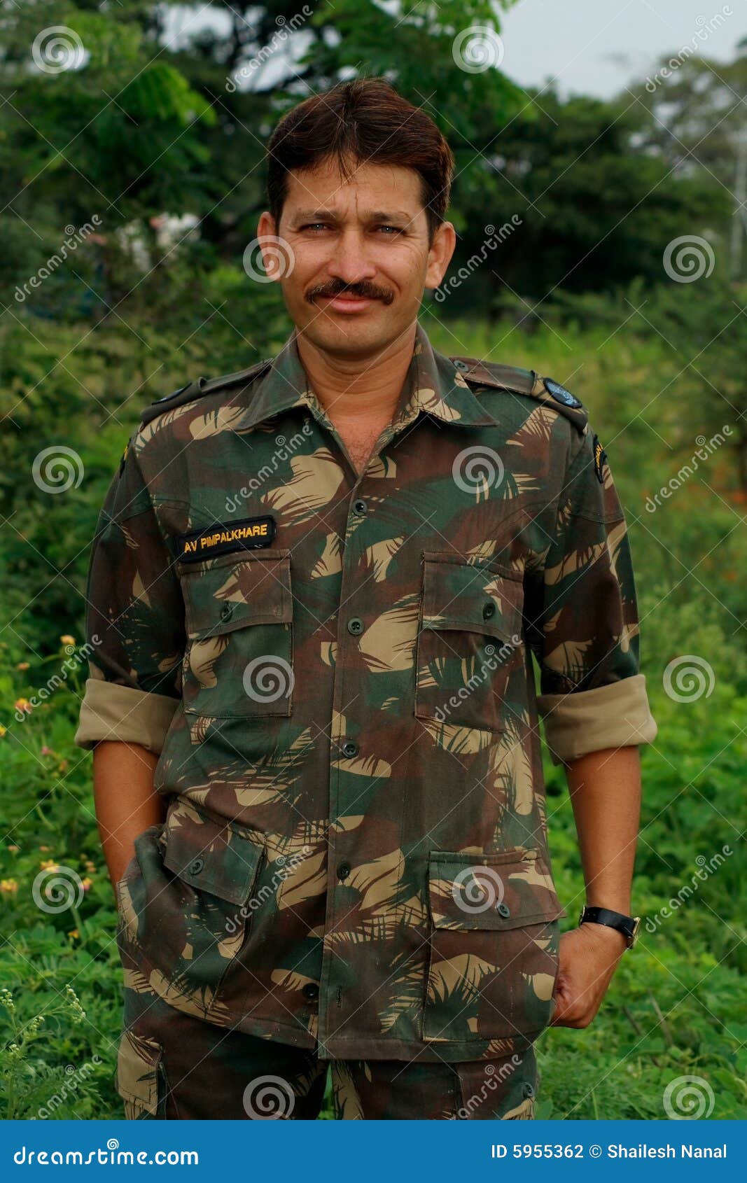 Handsome Indian Soldier with Name Plate Stock Photo - Image of fighting ...