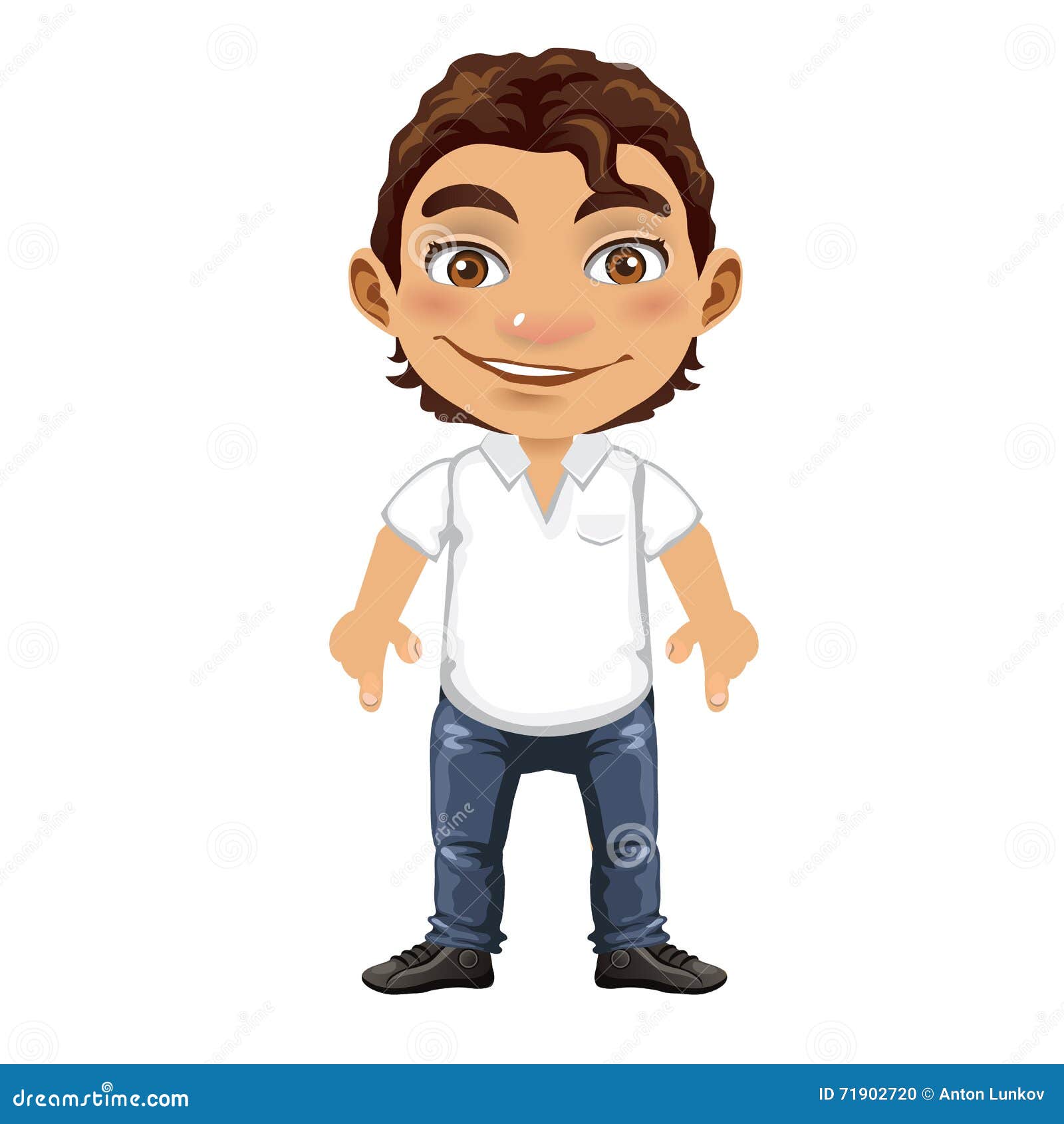 Handsome Isolated Man in Cartoon Style Stock Vector - Illustration of ...