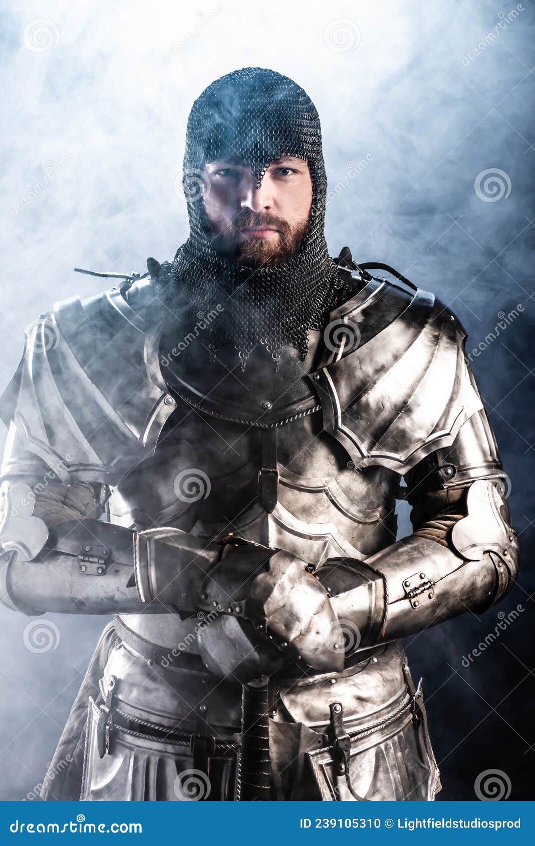 Handsome Knight in Armor Looking Stock Photo - Image of soldier ...