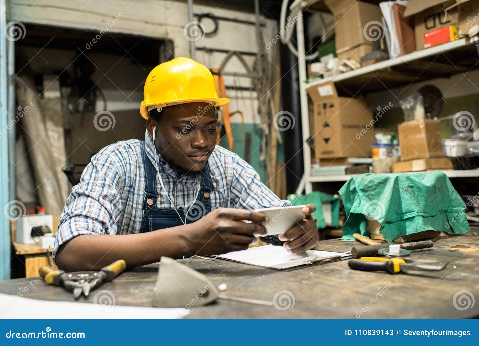 Handsome Lathe Operator at Work Stock Image - Image of watching ...