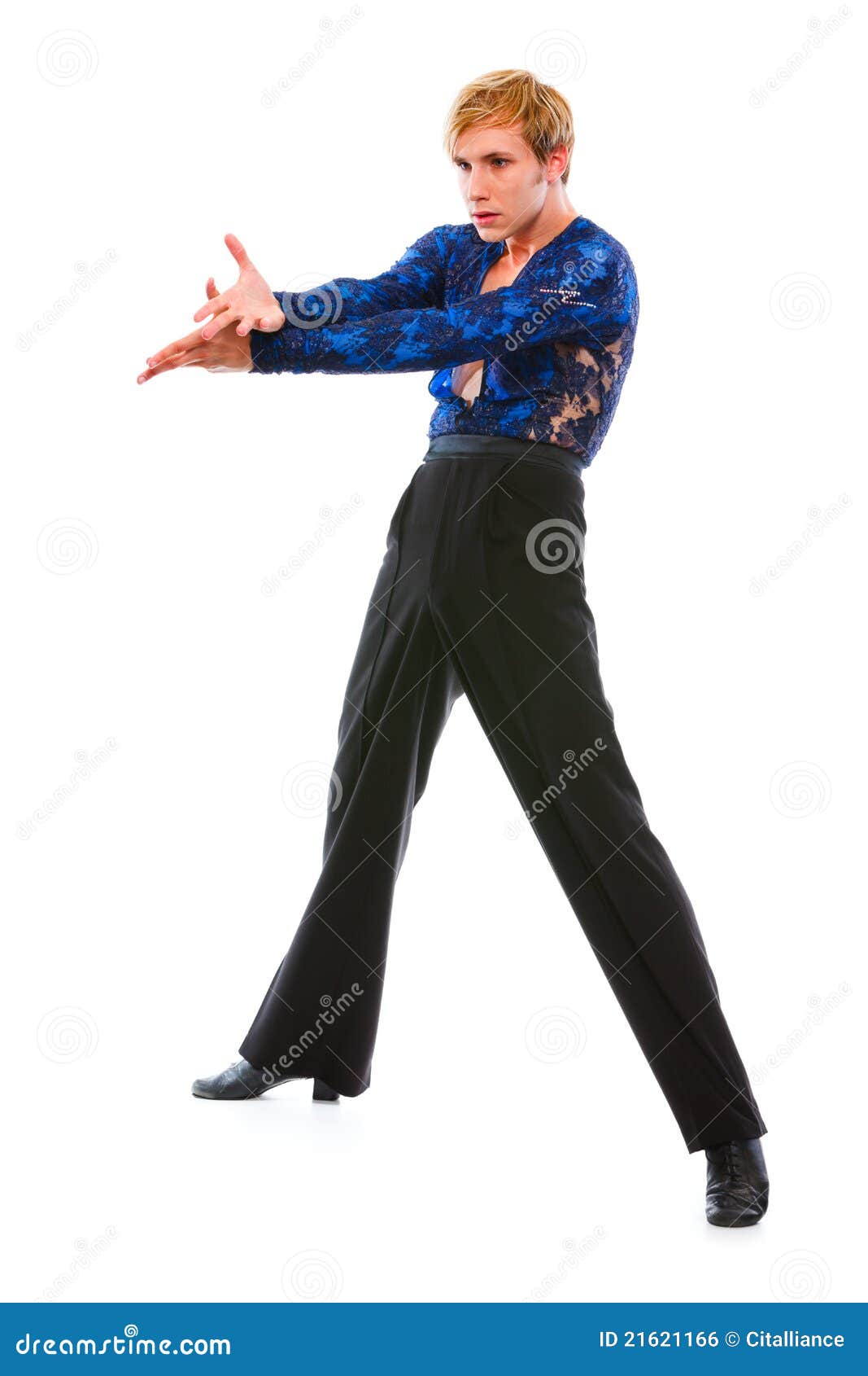 Handsome Latino Dancer in Action on White Stock Photo - Image of ...